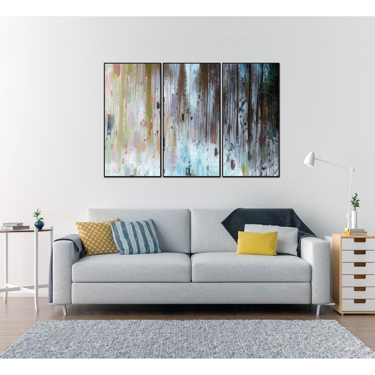 Modern Canvas Wall Art 3 Piece Set, 48x24 Inch Framed Prints, Home ...
