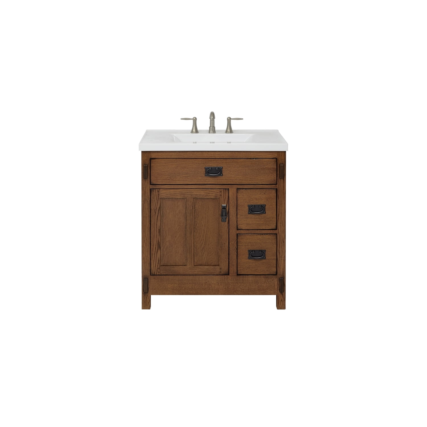 Bathroom Vanity Base 30 Inch, Rustic Oak Vanity Cabinet, Modern Sink ...