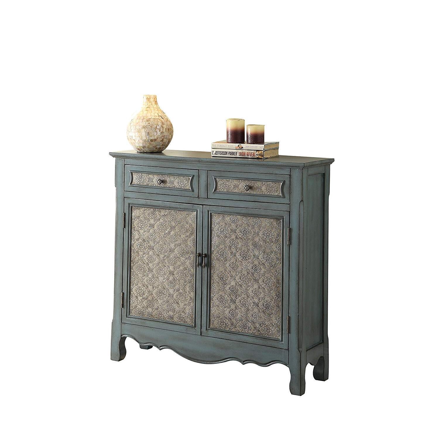 Homestock Beachy Beauty Console Table - Antique Blue Finish ...