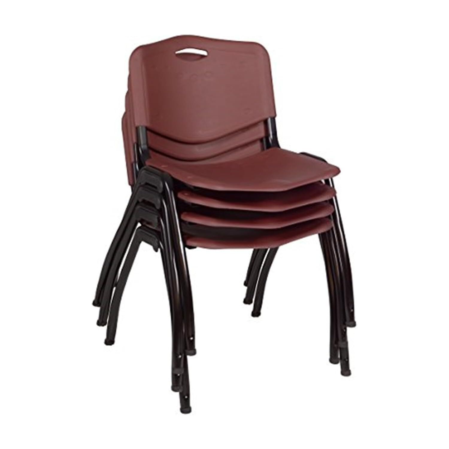 Homestock Boho Beauty Stack Chair, 4 Pack, Burgundy - Durable Black ...