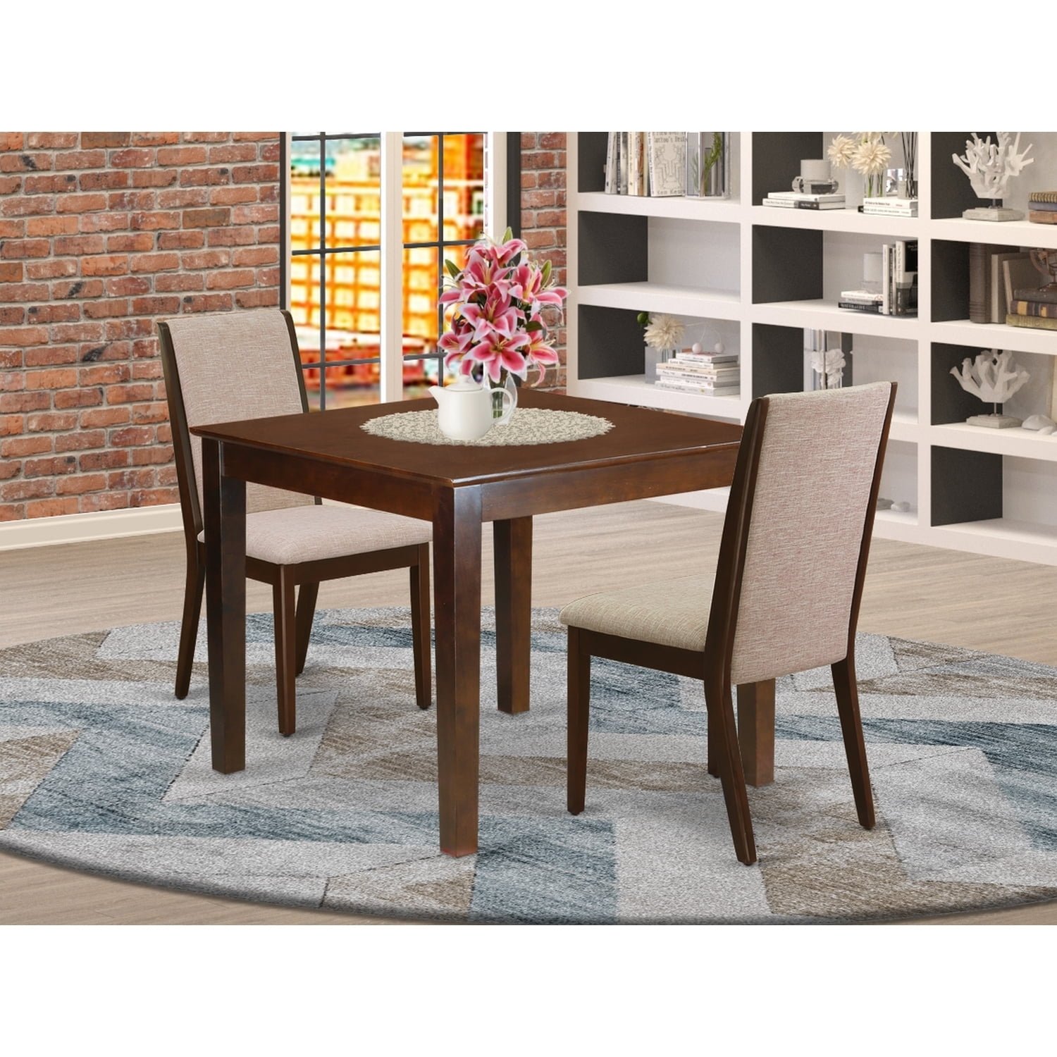 Mid Century Dining Table Set - 3 Piece Kitchen Table & Chairs - Modern ...