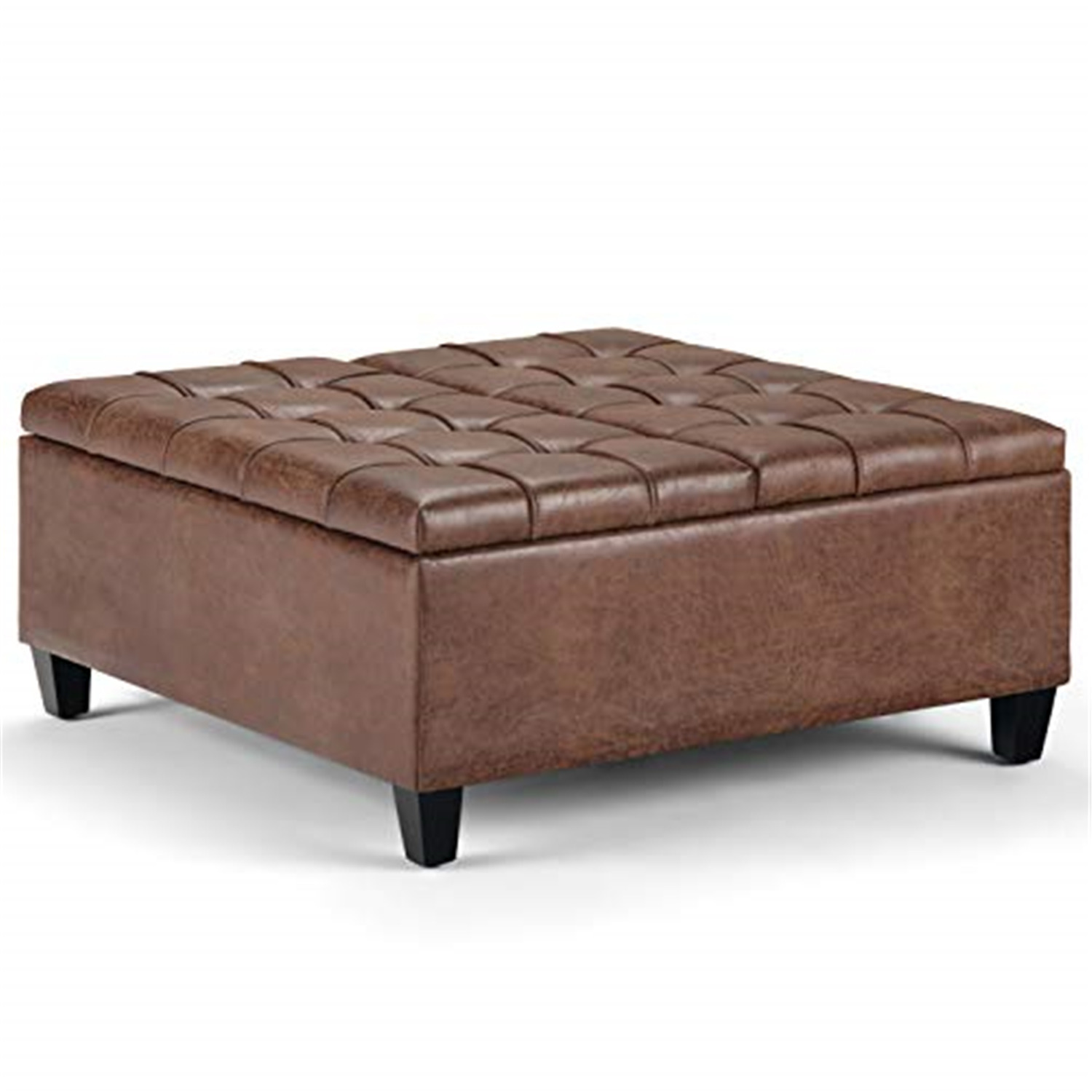 Homestock Classic Charm Wide Coffee Table Storage Ottoman Bench ...
