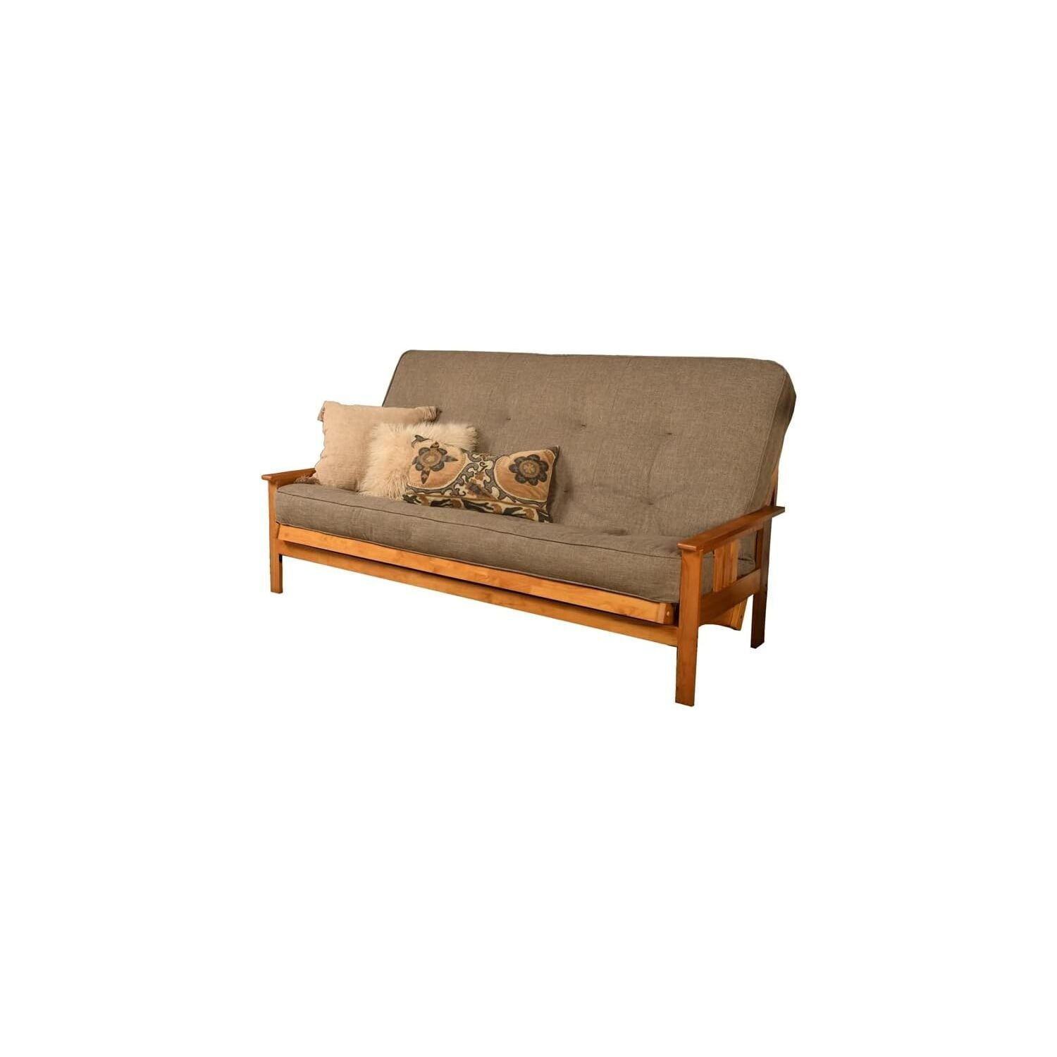 Homestock Coastal Cool Queen-Butternut Finish-Linen Stone Mattress ...