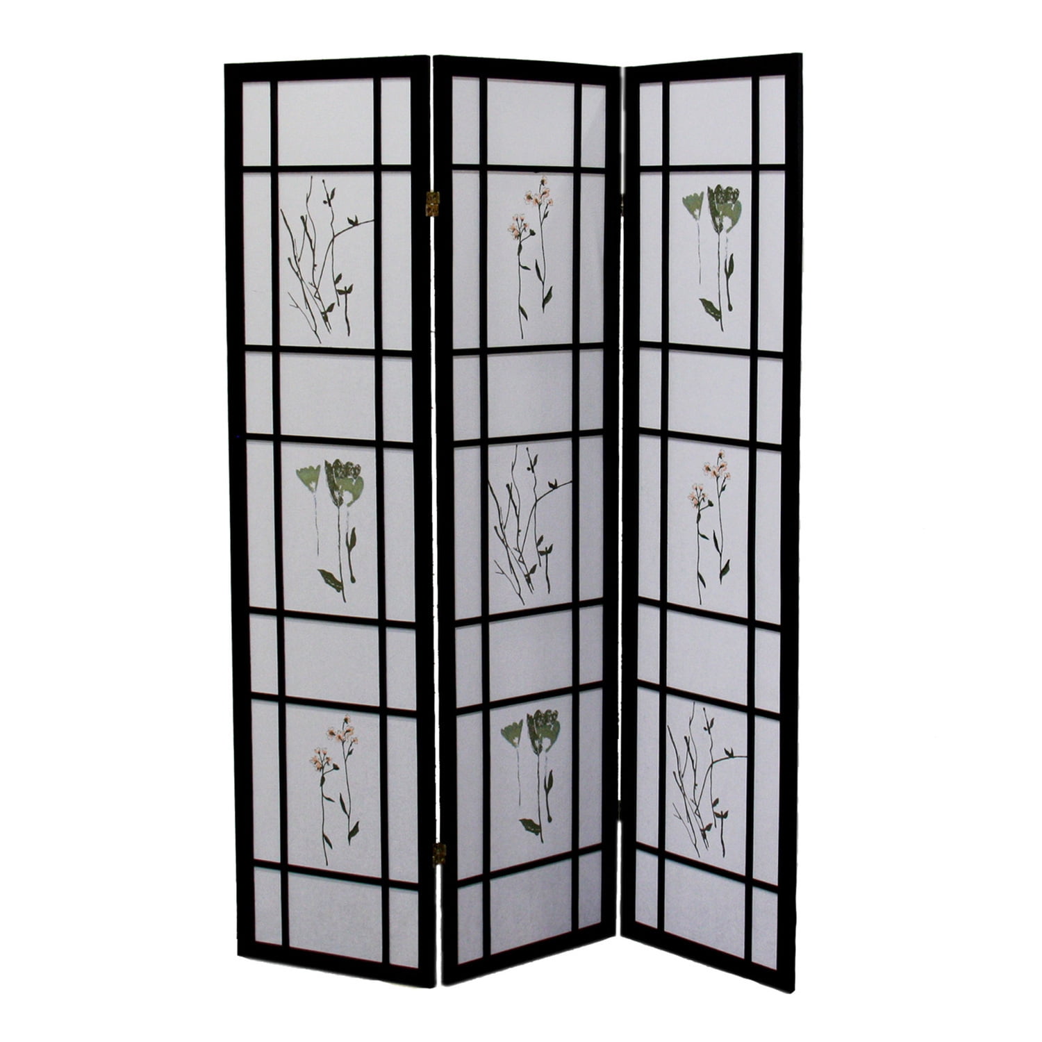 Homestock Coastal Craftsman 3 Panel Shoji Screen - Cherry - Walmart.com