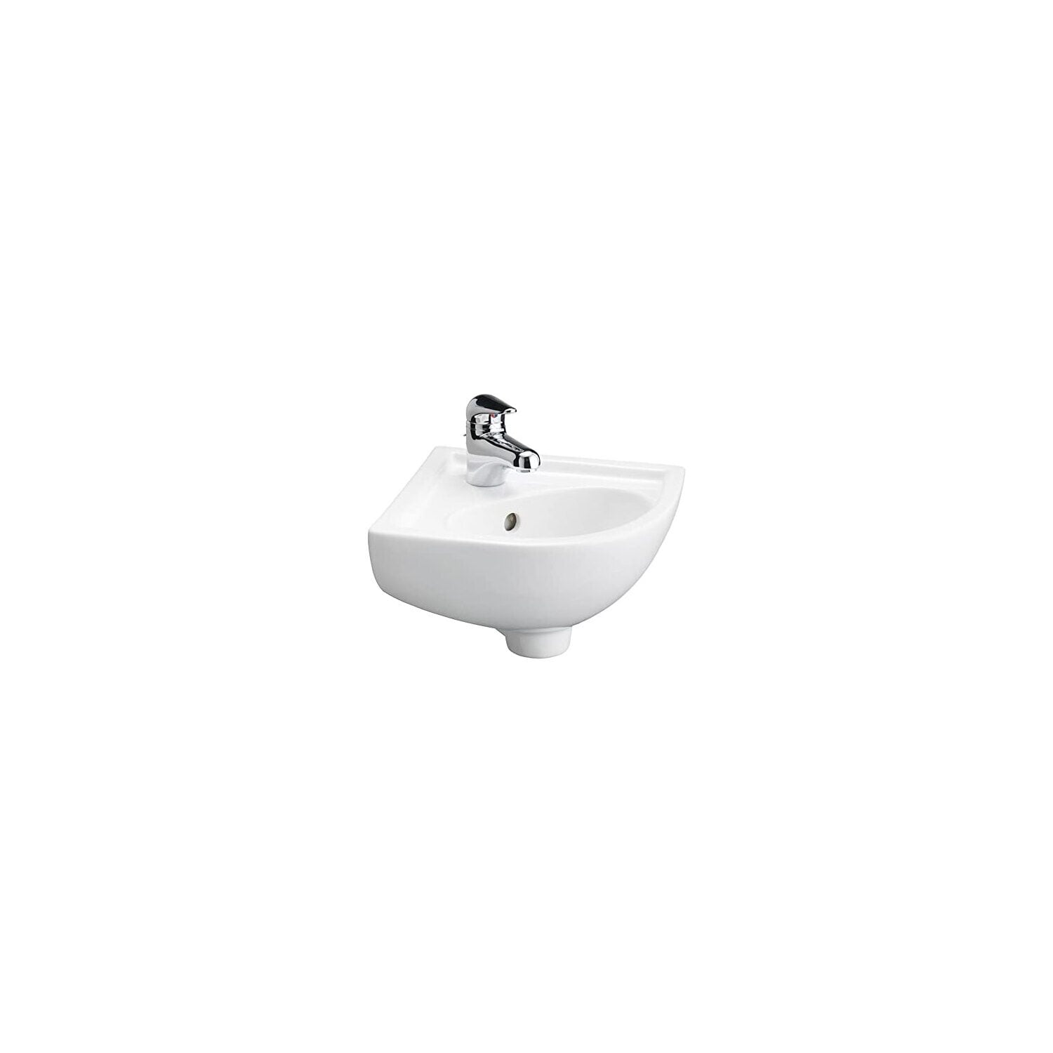Homestock Coastal Craftsman Corner Basin With Pre-Drilled With 1 Faucet ...