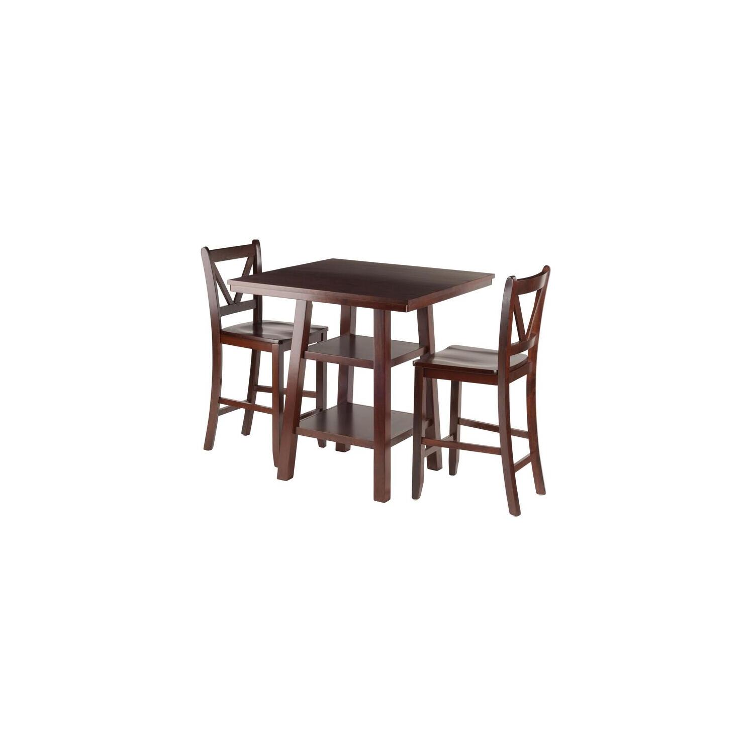 Homestock Coastal Craftsman Orlando 3-Pc Set High Table With 2 Counter ...