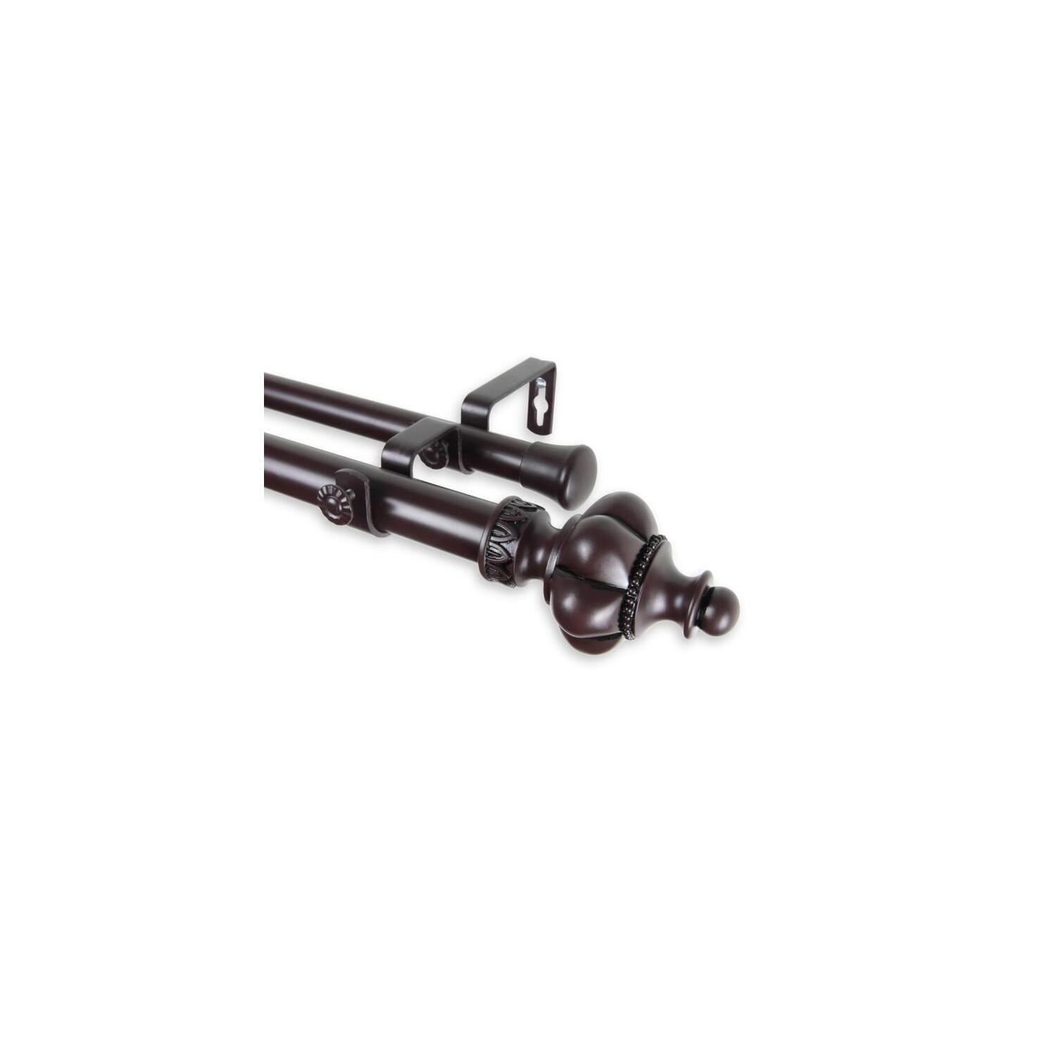 Coastal Curtain Rod 120-170 Inch, Adjustable Double Rod Set, Drapery ...