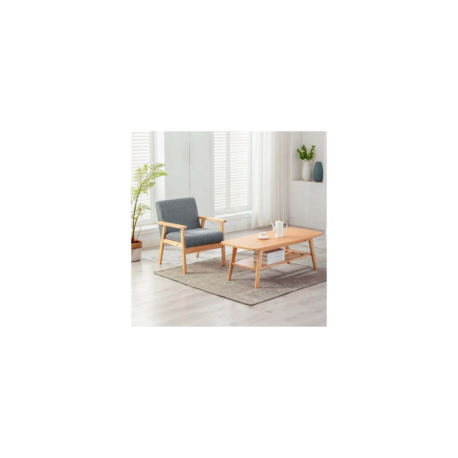 Homestock Contemporary Chic Coffee Table and Chair Set - Walmart.com