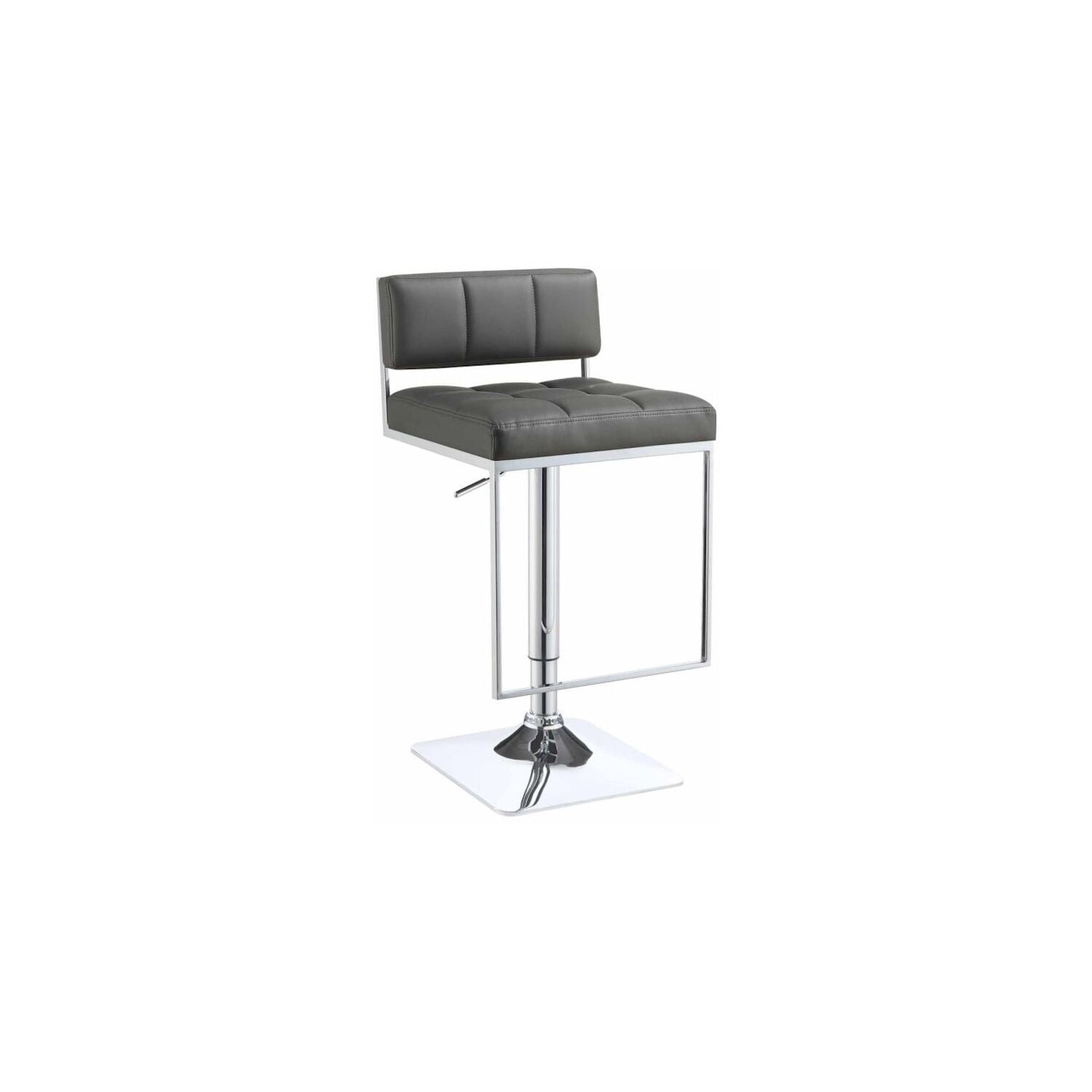 Homestock Contemporary Cool Adjustable Barstool With Back, Chrome Heavy ...