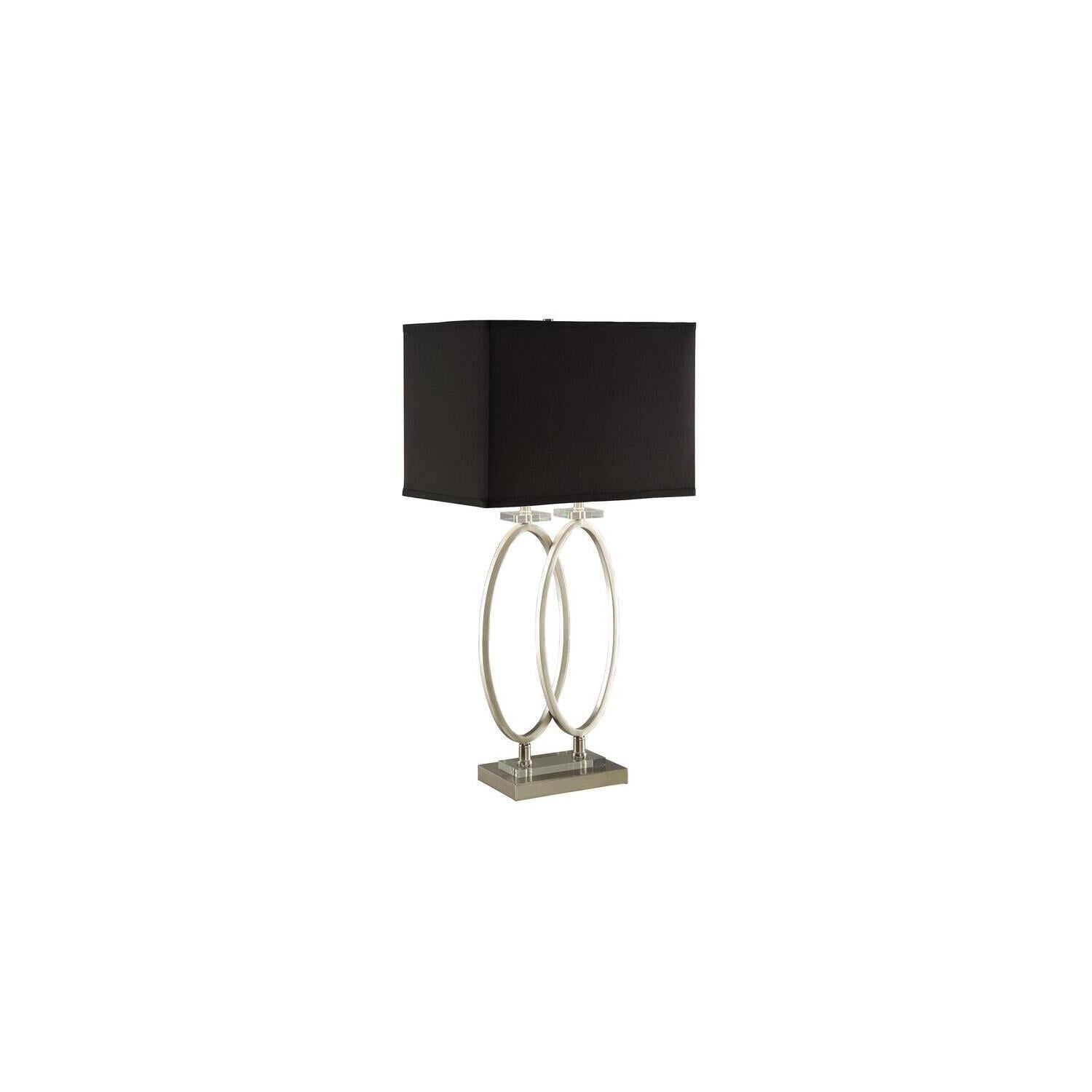 Contemporary Table Lamp - Cool Izuku Rectangular Shade, Black & Brushed ...