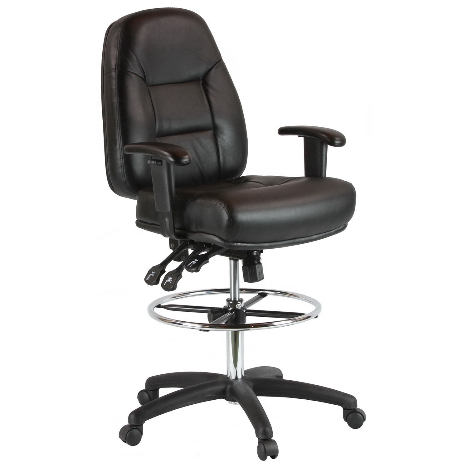 Homestock Contoured Drafting Chair With Arms, Heavy Duty, With Lumbar ...