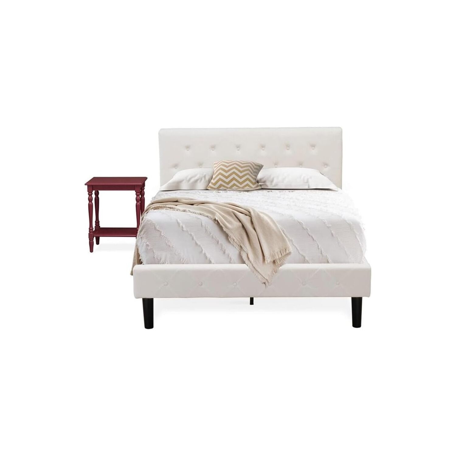 Homestock Earthy Elegance 2 Piece Bedroom Set - Button Tufted Bed Frame ...