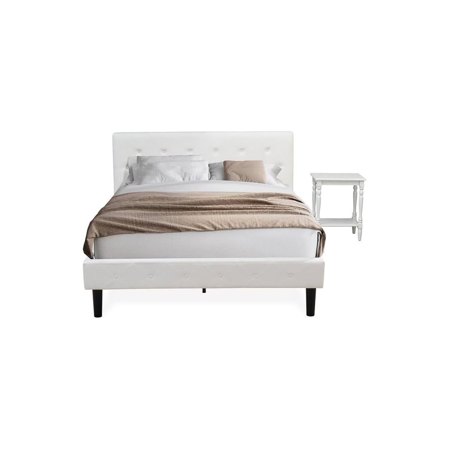 Homestock Earthy Elegance 2 Piece Bedroom Set - Button Tufted Bed Frame ...