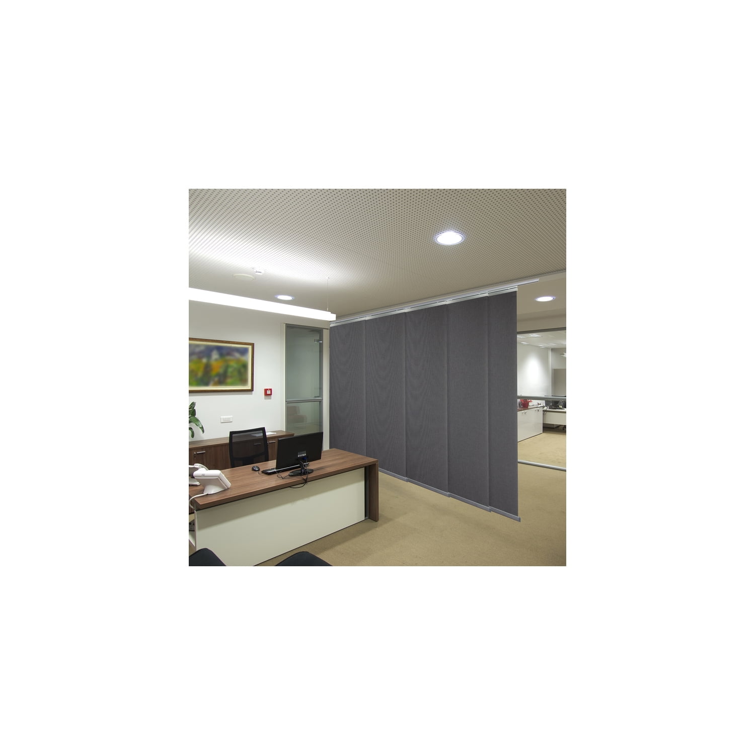 Adjustable Panel Track Room Divider - Steel Privacy Screen, 58-110 Inch ...