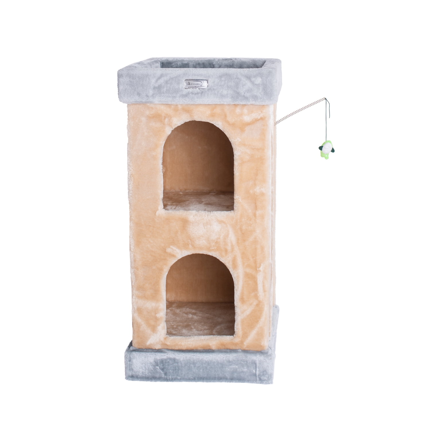Cat Condo House - Stylish Kitty Tree with Scratching Carpet - 15" x 15 ...