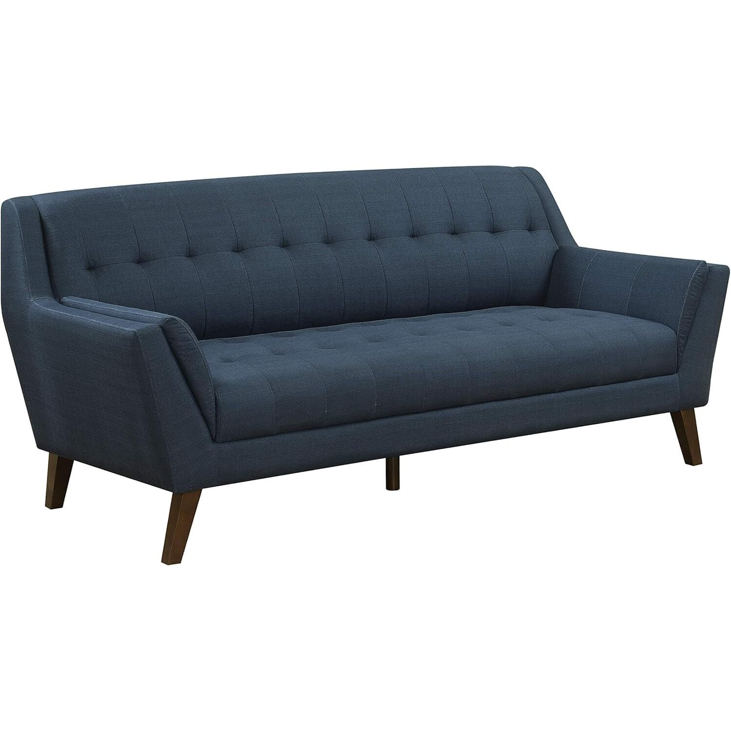 Homestock Elegant Escape Midnight Blue 79" Sofa With Angular Arms And ...