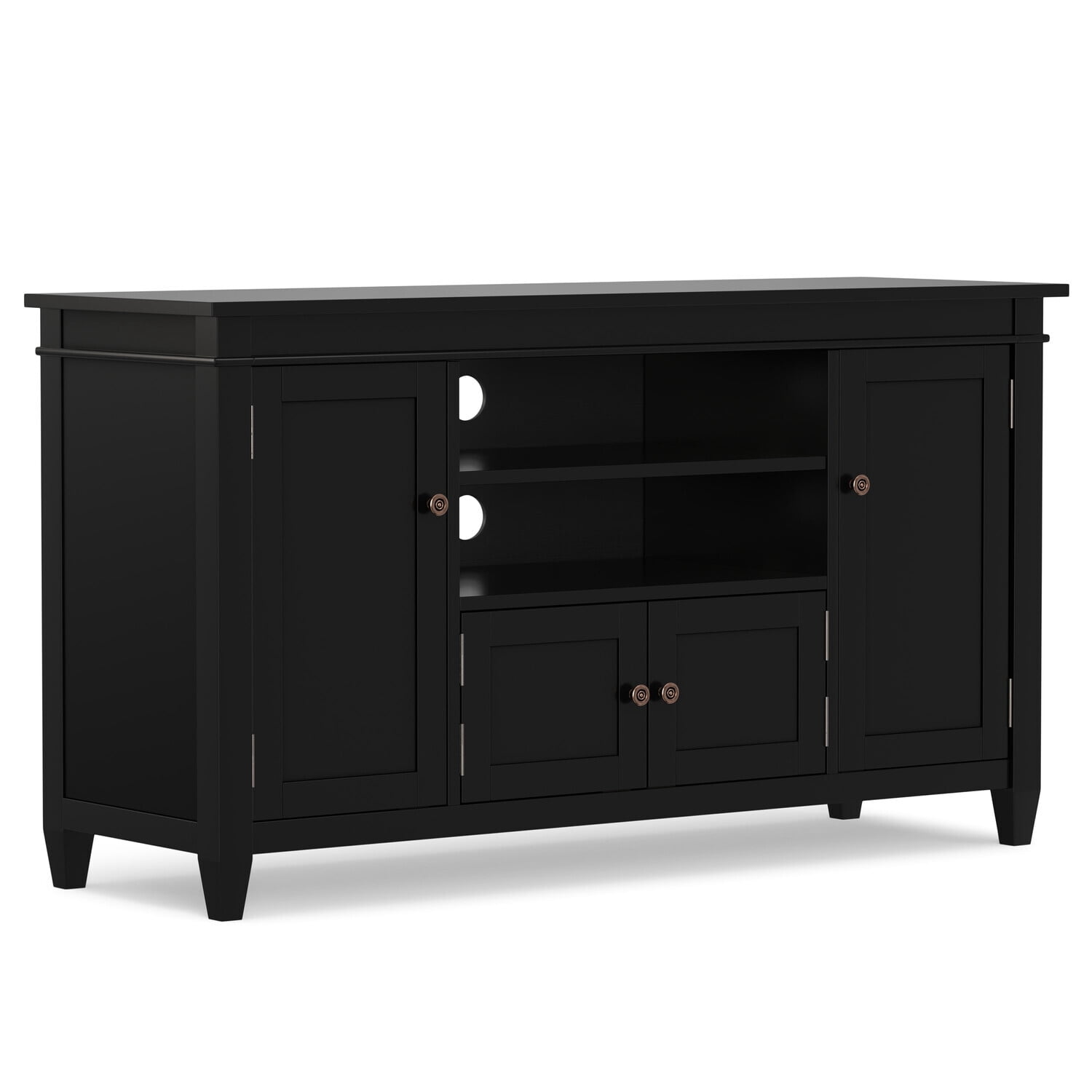 Homestock Elegant Escape Solid Wood 54 Inch Wide Transitional Tv Media ...