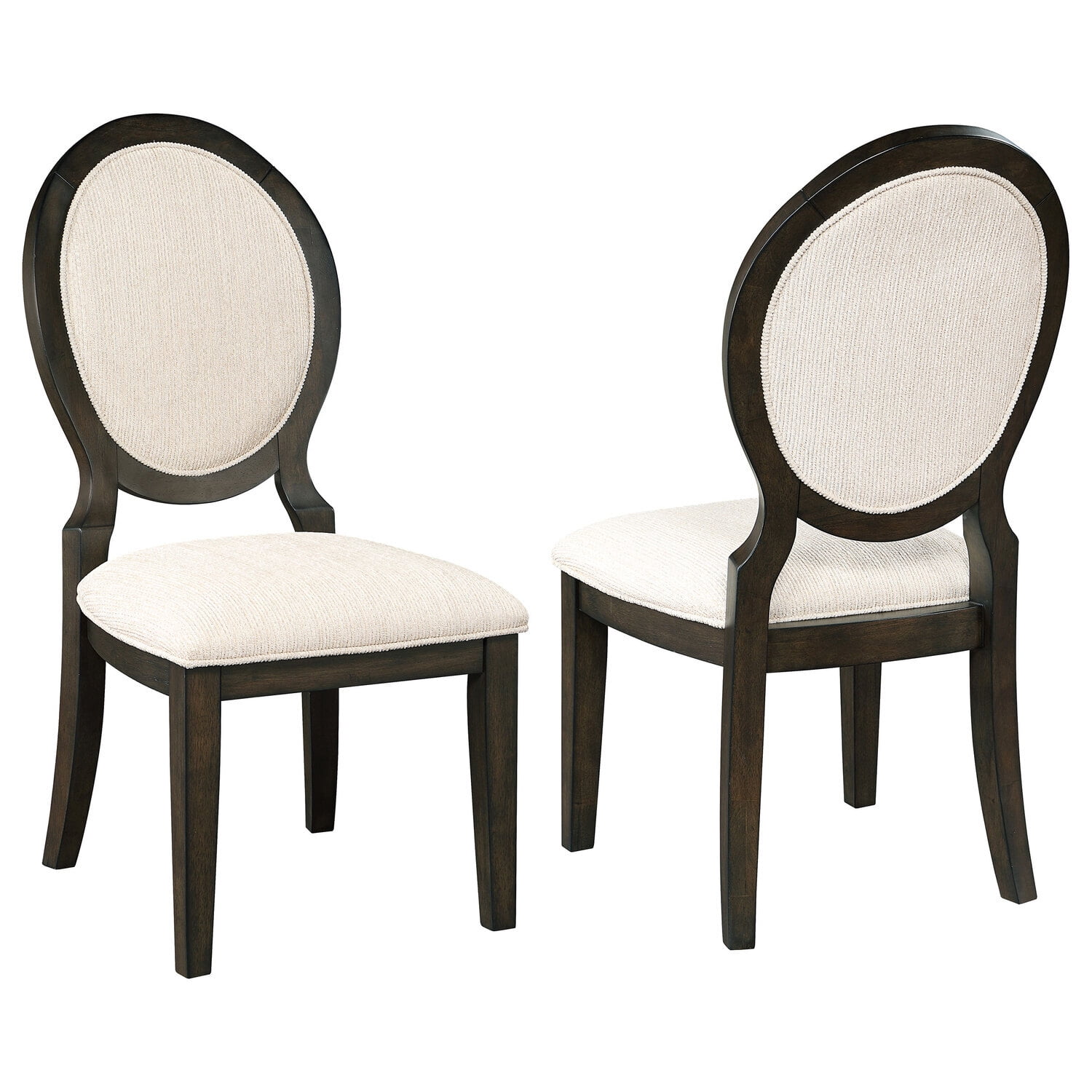 Homestock French Fabulous Upholstered Oval Back Dining Side Chairs (Set ...