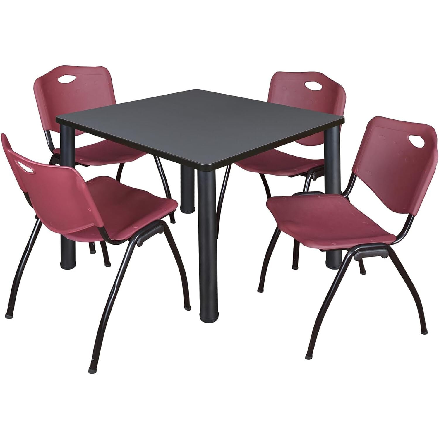 Homestock French Flair 36" Square Lounge Table Mahogany/ Burgundy With ...