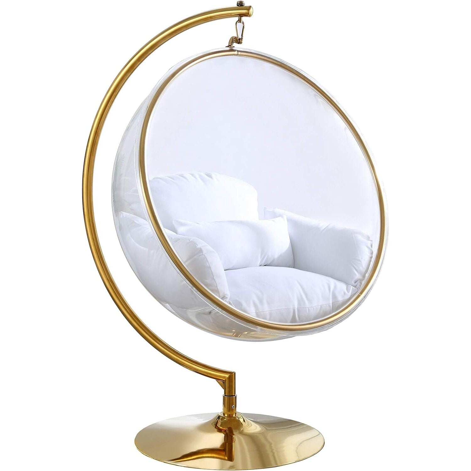 Homestock French Flair Acrylic Swing Bubble Accent Chair, 41.5" W x 29. ...