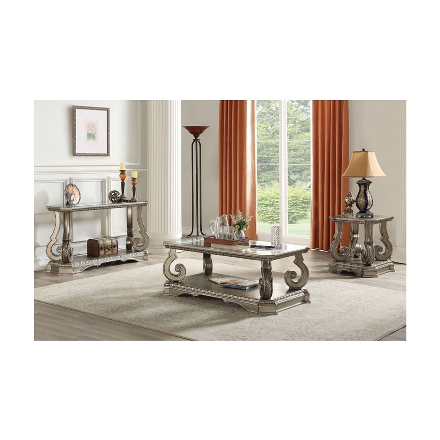 Homestock French Flair Coffee Table Made With Durable Engineered Wood ...