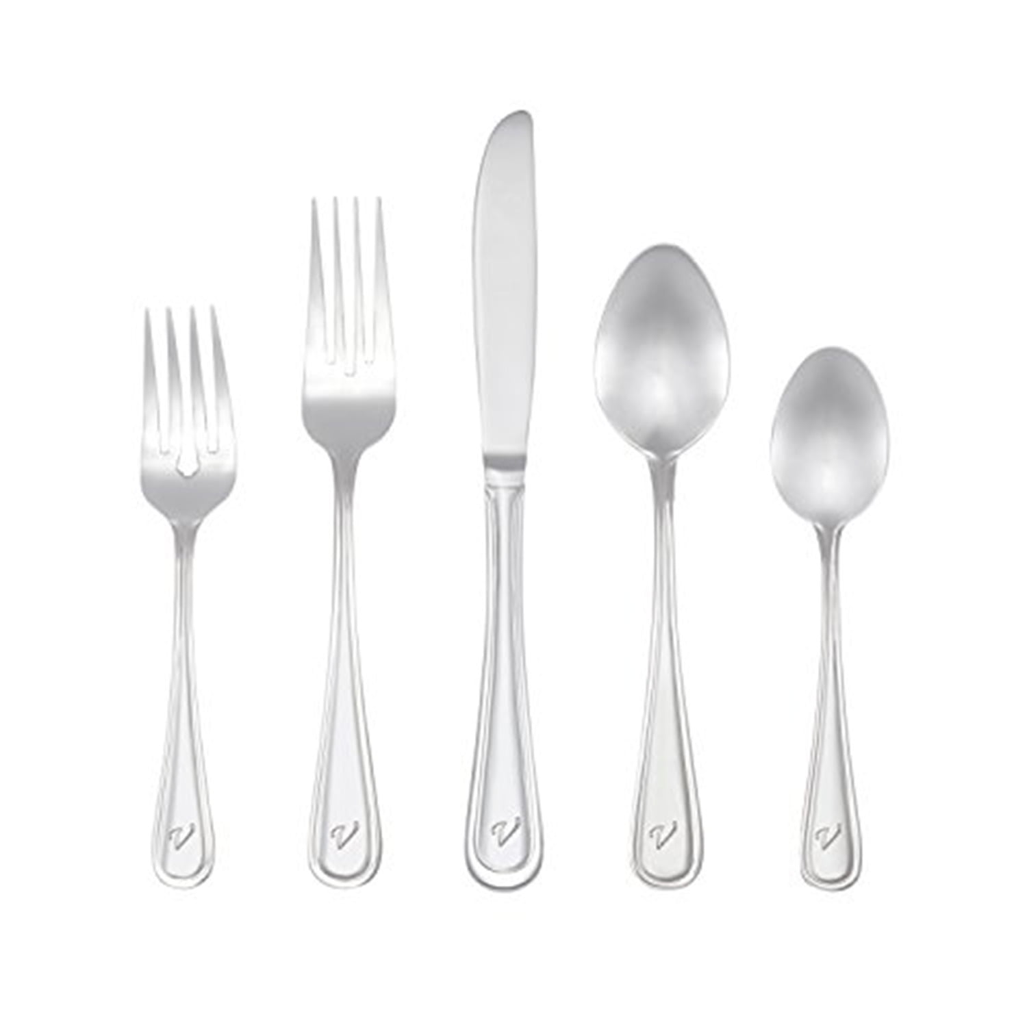 Homestock French Flair Piece Monogrammed Flatware Set - Available With ...