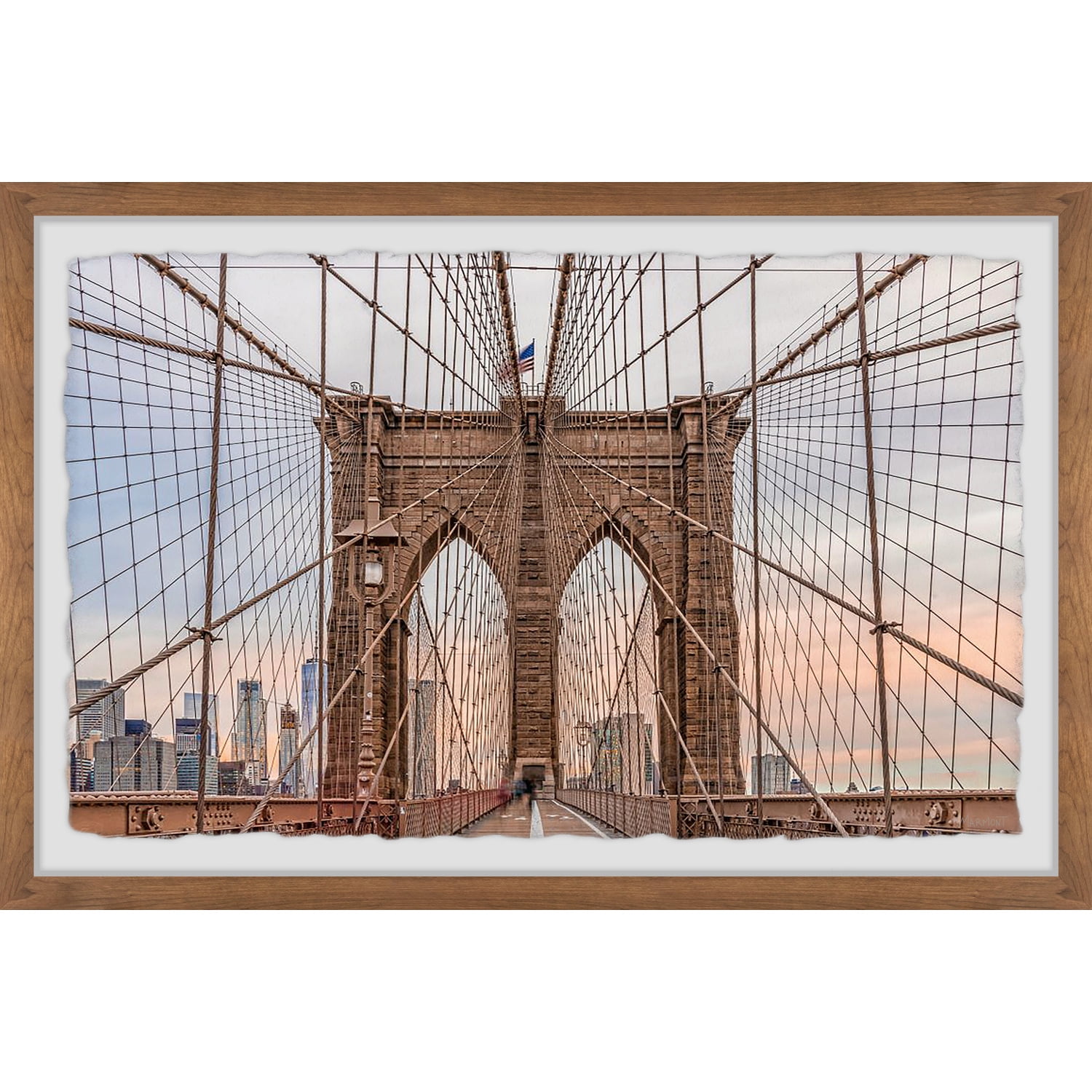 Homestock Global Glam The Iconic Brooklyn Bridge Framed Painting Print ...