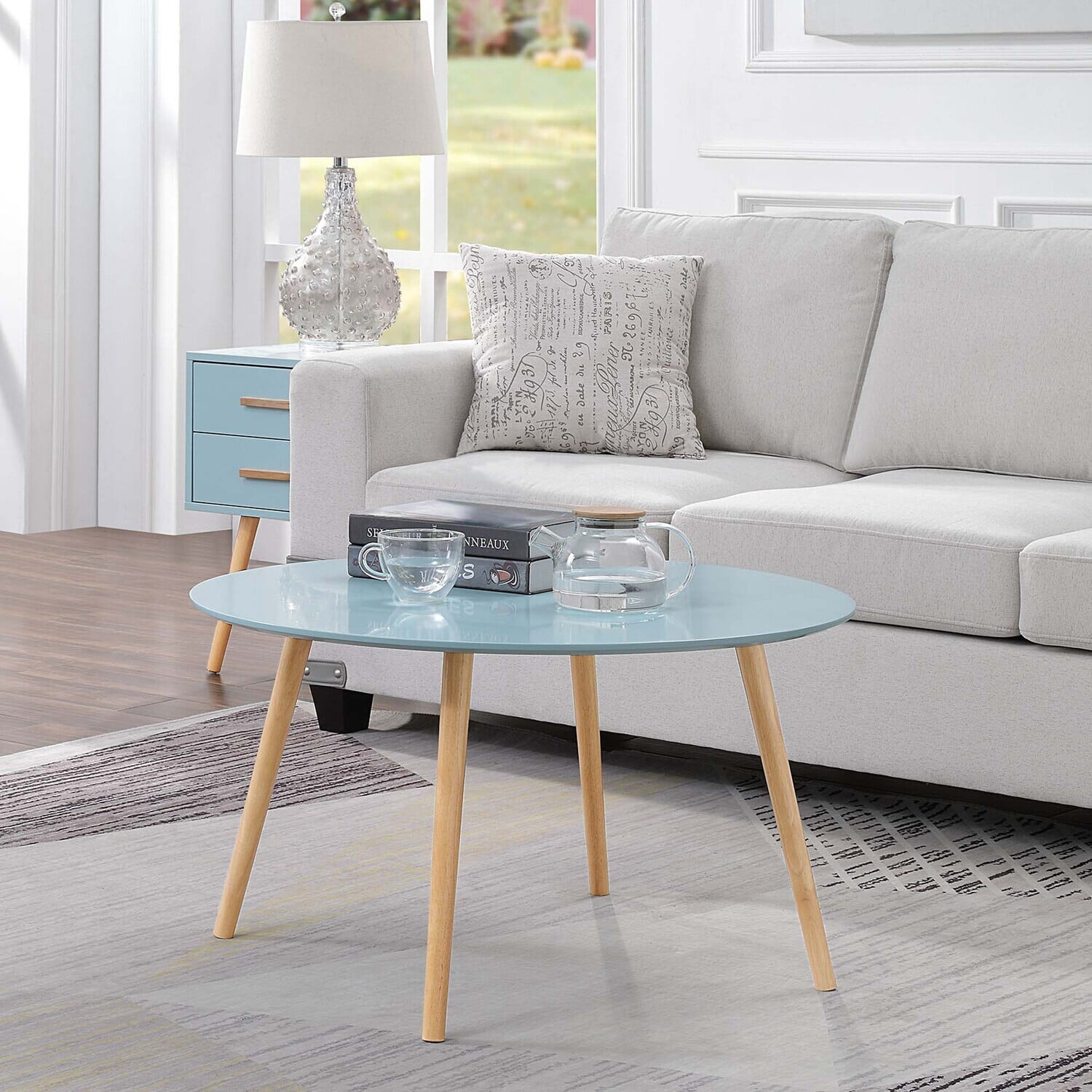Homestock Global Greatness Round Coffee Table - 31.5"D X 31.5"W X 18.25 ...