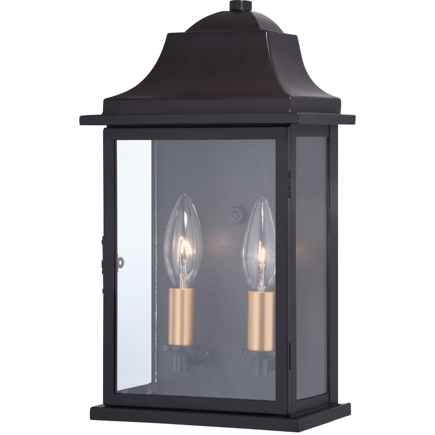 Outdoor Wall Lantern Bronze Finish Clear Glass 2 Light Exterior ...