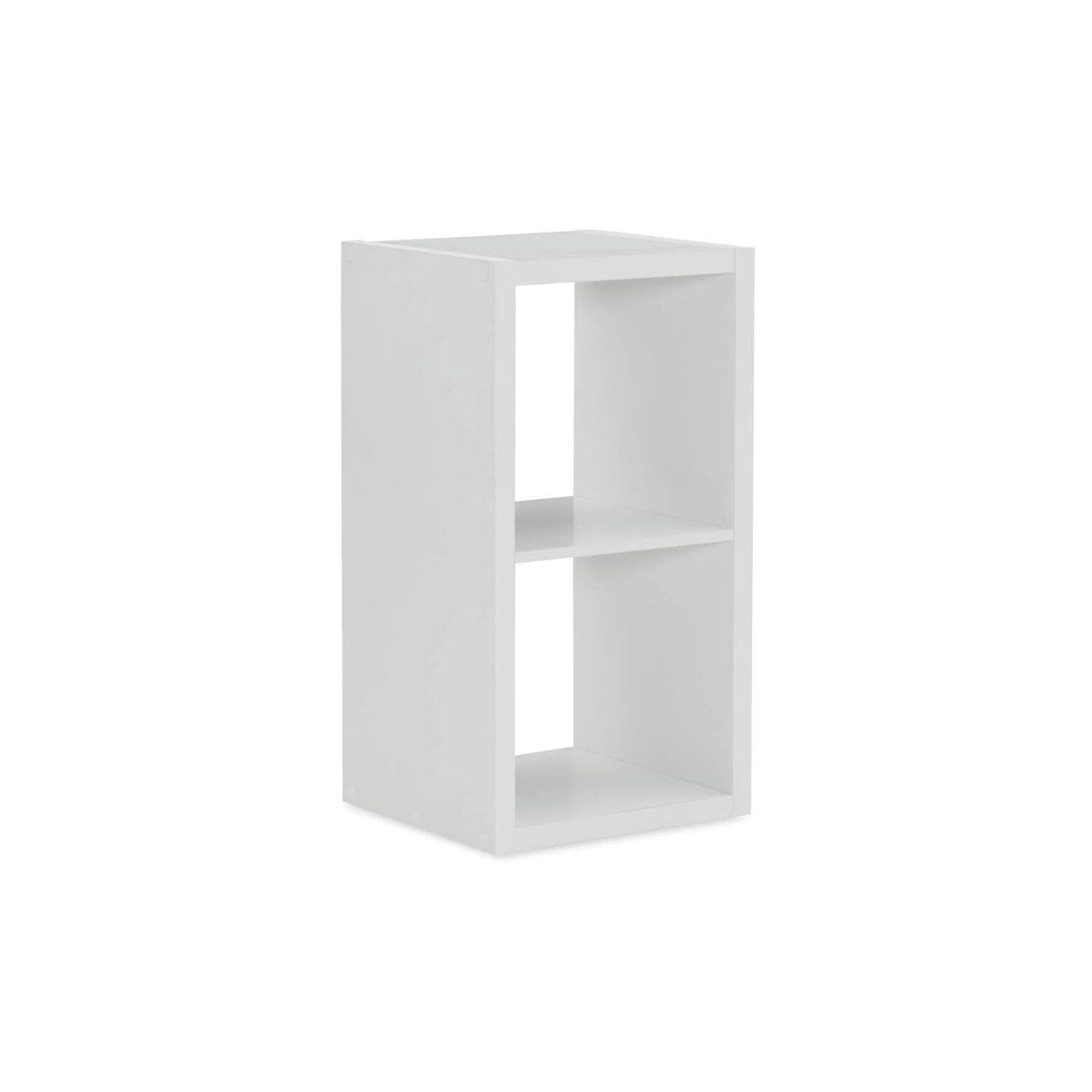 Cubby Storage Cabinet - White Floor Mount Shelf Unit - 2 Tier Organizer ...