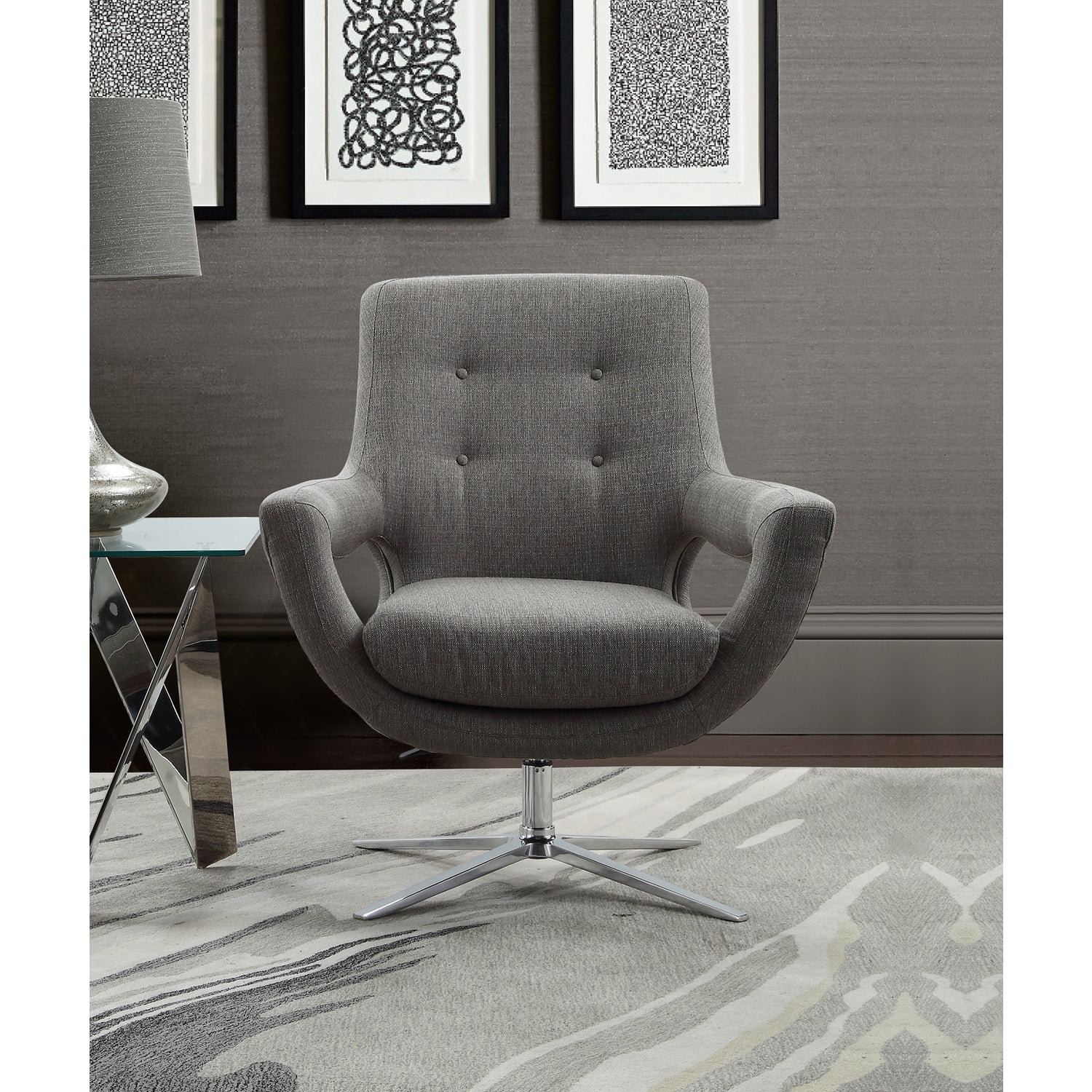 Contemporary Swivel Accent Chair - Modern Living Room Club Chair with ...