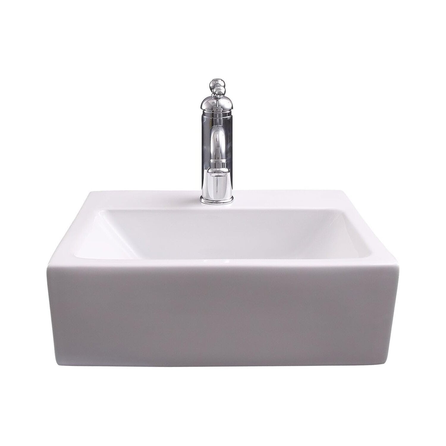 Wall Mounted Bathroom Basin - 16.75 Inch Island Style Sink - Pre ...