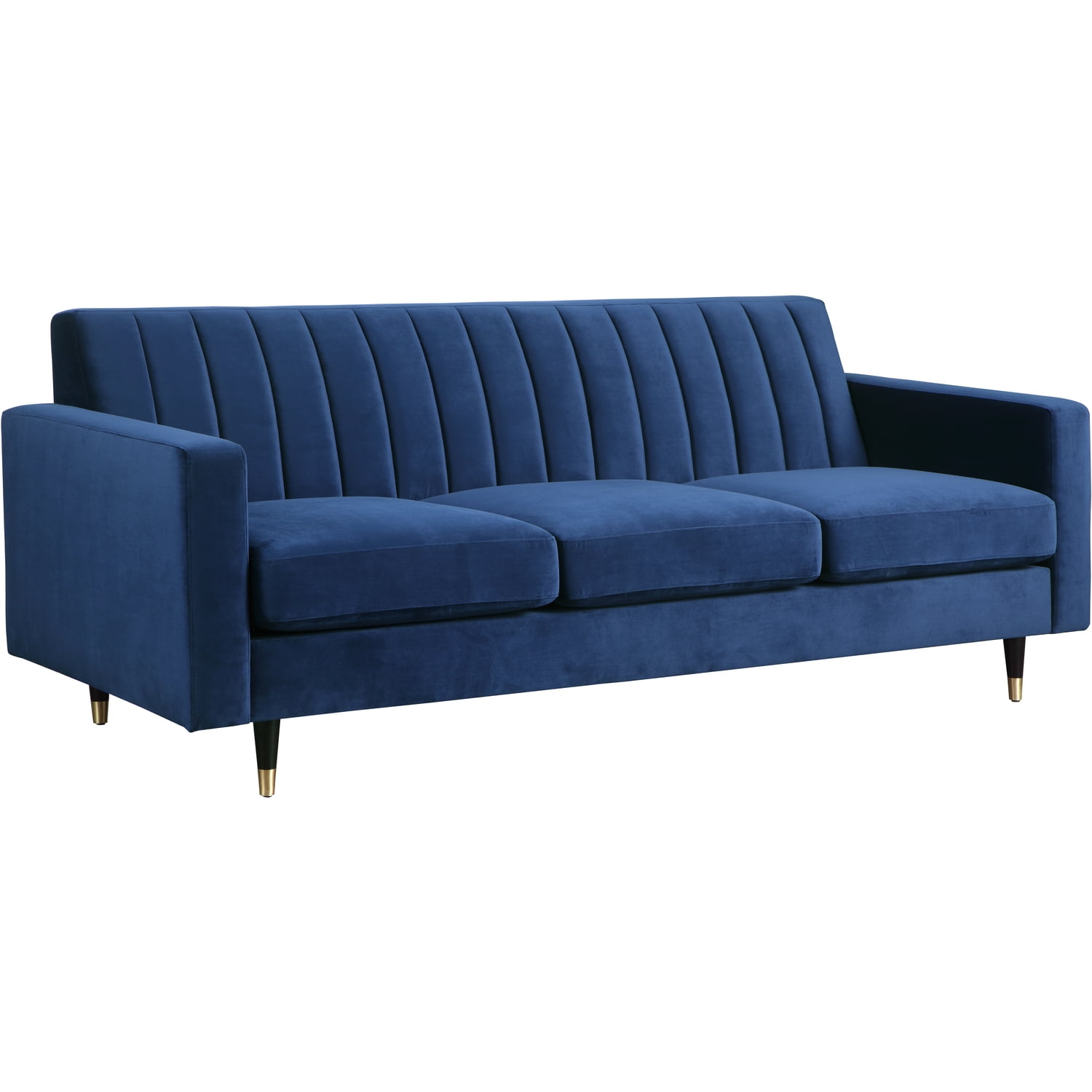 HomeStock Island Interiors Navy Velvet Sofa , Cozy navy velvet ...