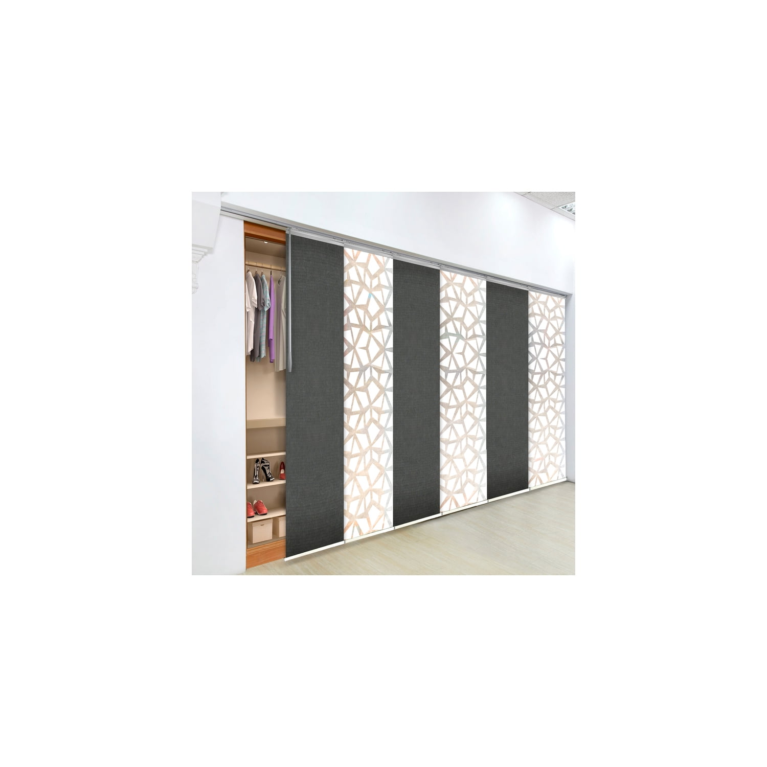 Adjustable Panel Track SystemRoom Divider with 6 BlindsSteel Curtain ...