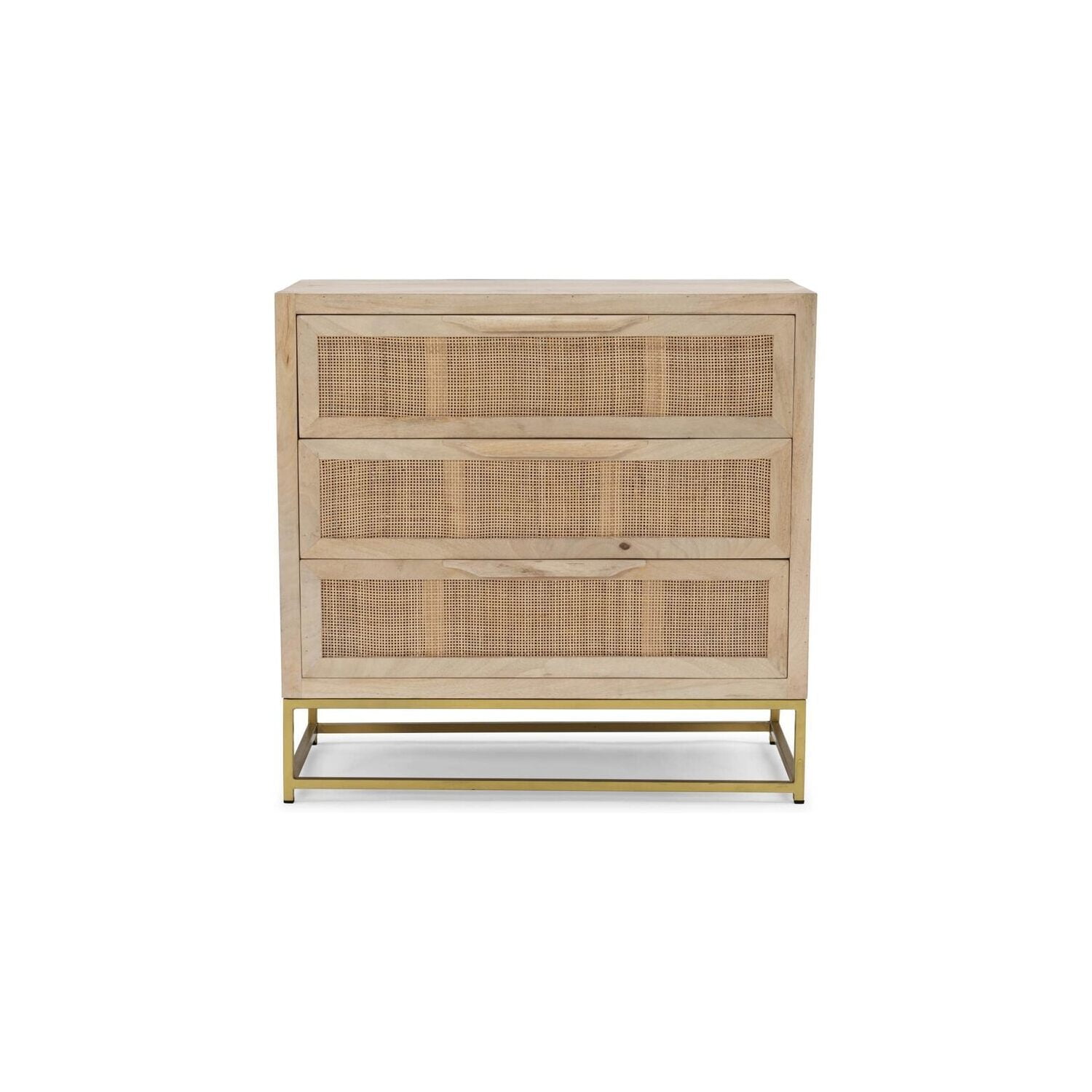 Homestock Lakeside Living Cabinet With 3 Drawers Crafted With Real Cane ...