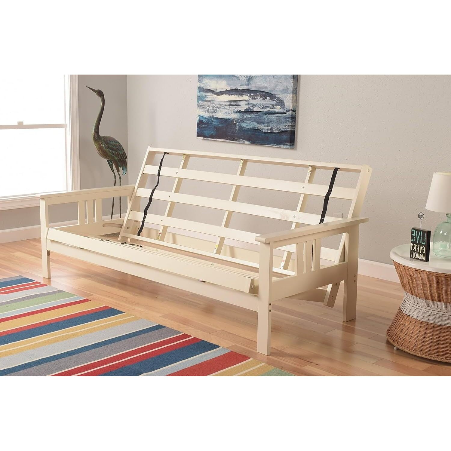 Homestock Asian Allure Fusion Futon Wood Frame Classic Style with ...