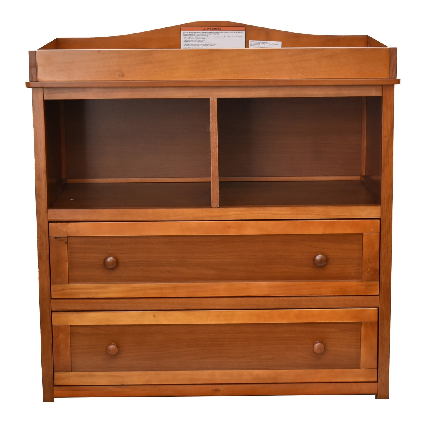 Homestock Modern Majesty 2-Drawer Changing Table, Pecan - Walmart.com