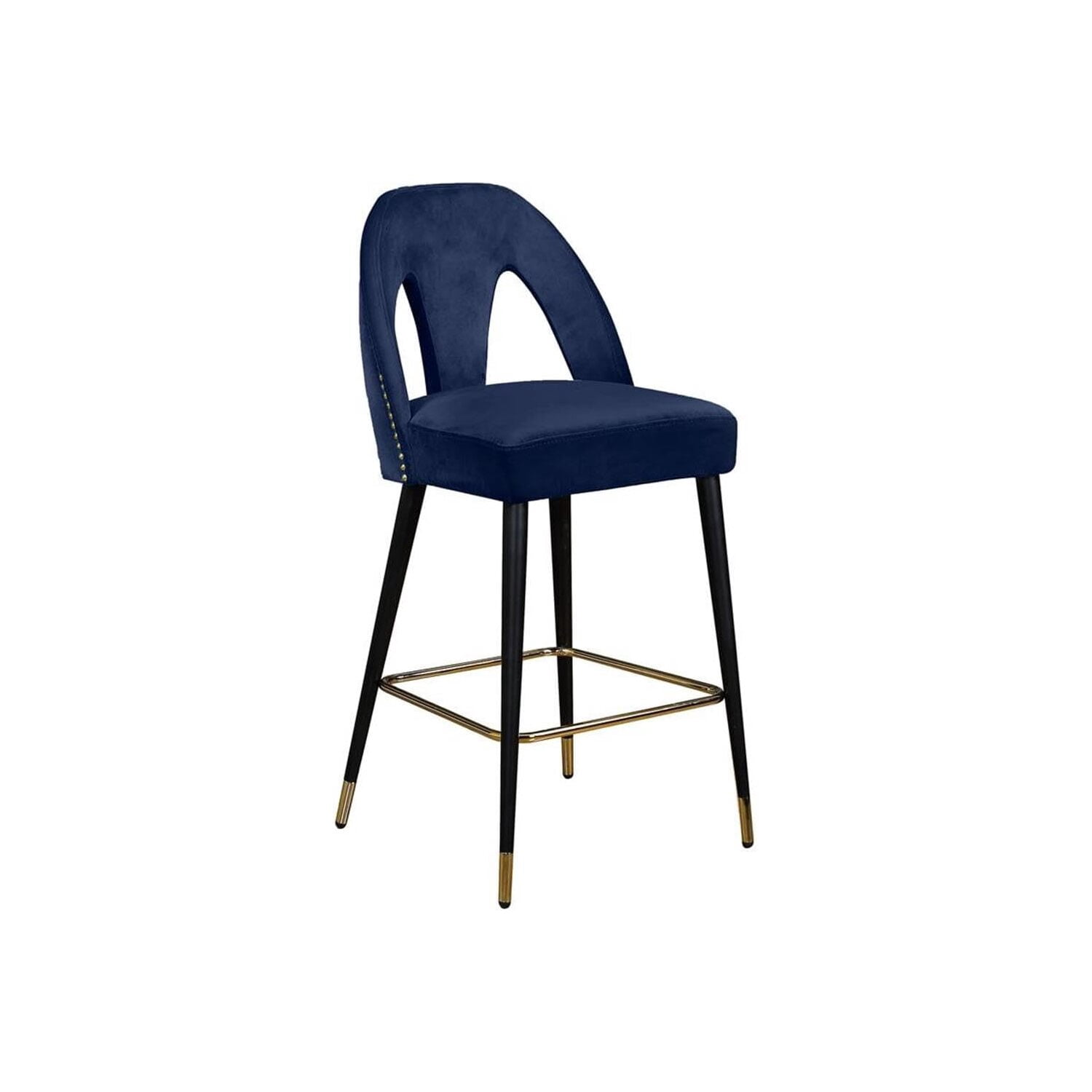 Homestock Modern Marvel Black Velvet Stool, Set of 2 - Walmart.com
