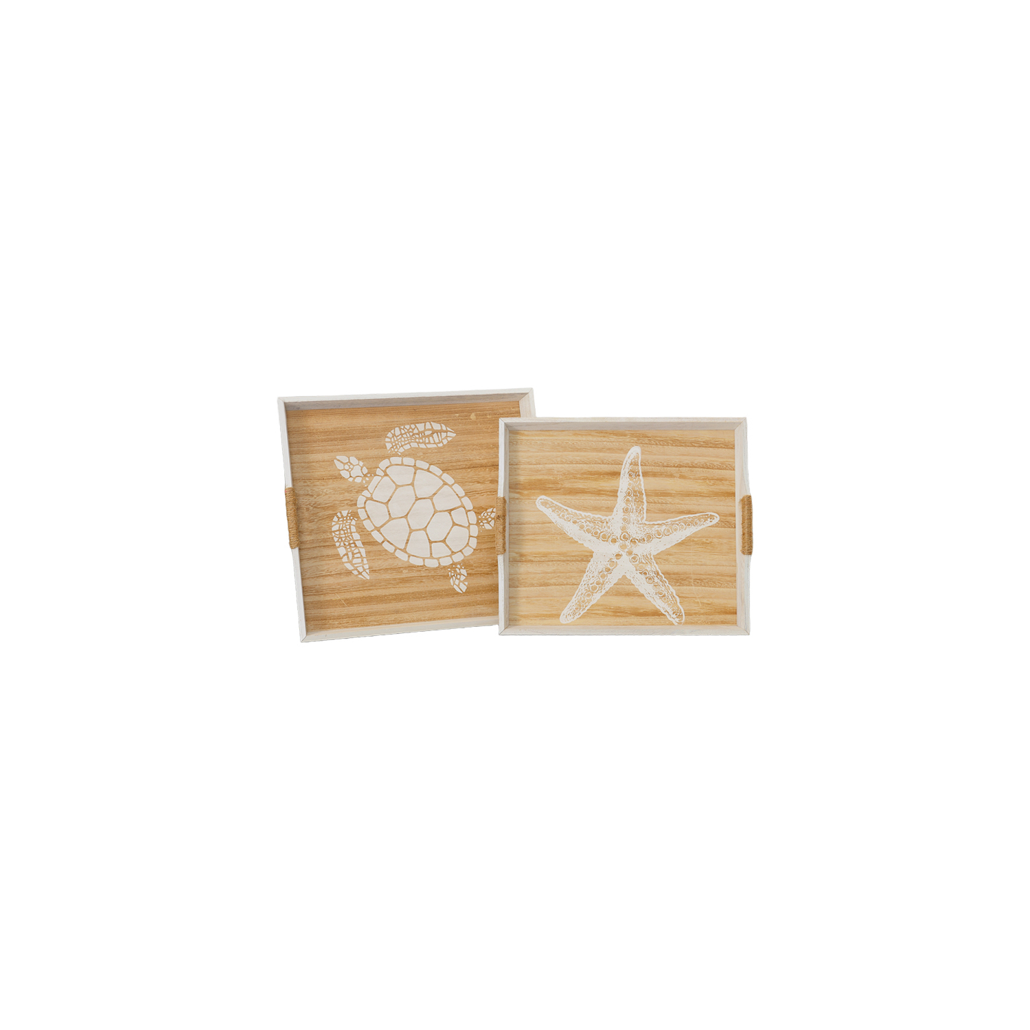 Homestock Modern Marvel Wood Tray Set - Walmart.com