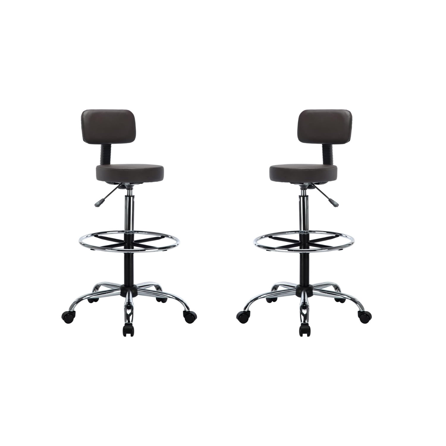 Homestock Modern Motifs Drafting Stool, Set Of 2, Ergonomic Design ...