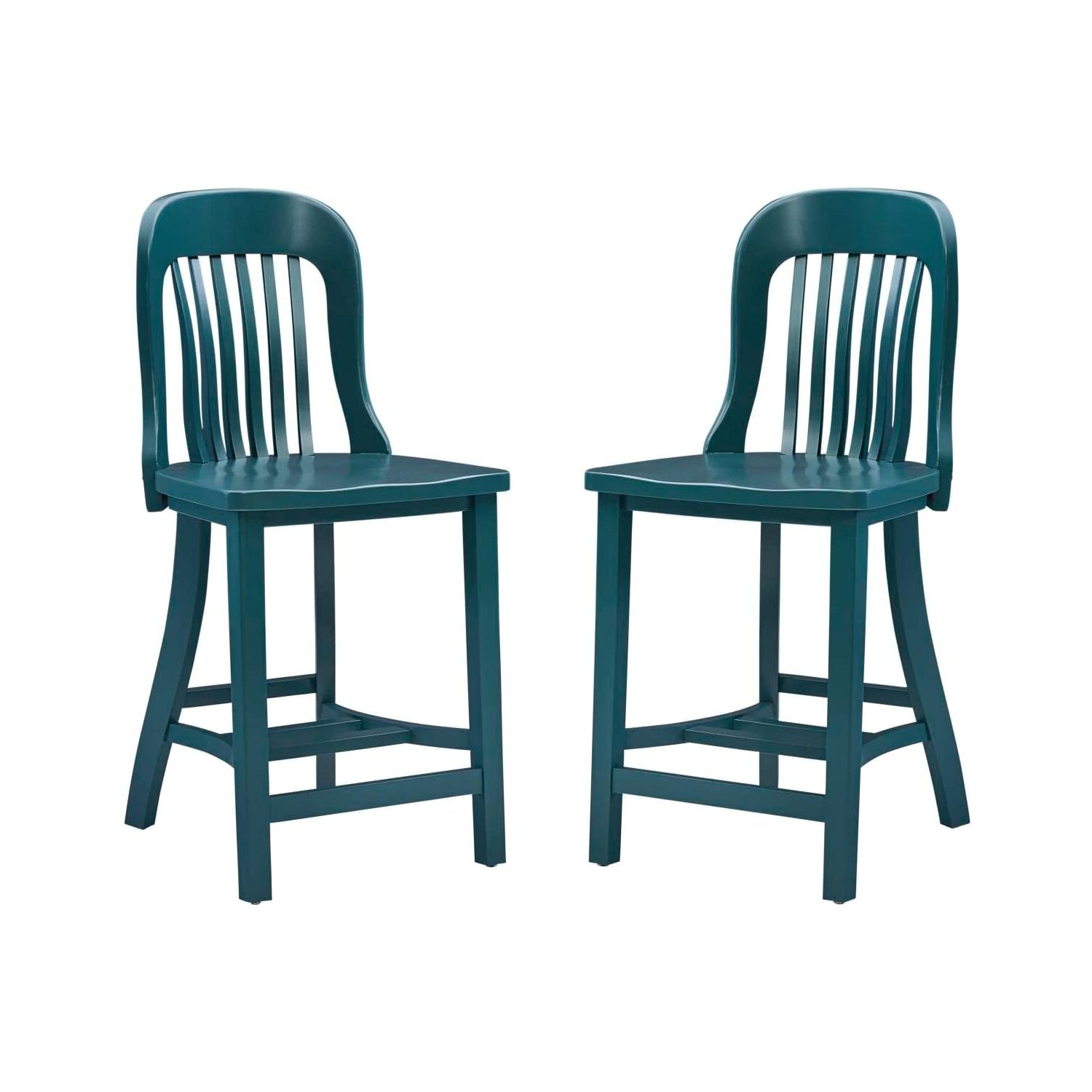 Homestock Modern Muse Green Counter Stools, Kitchen Stool, Tall Bar ...