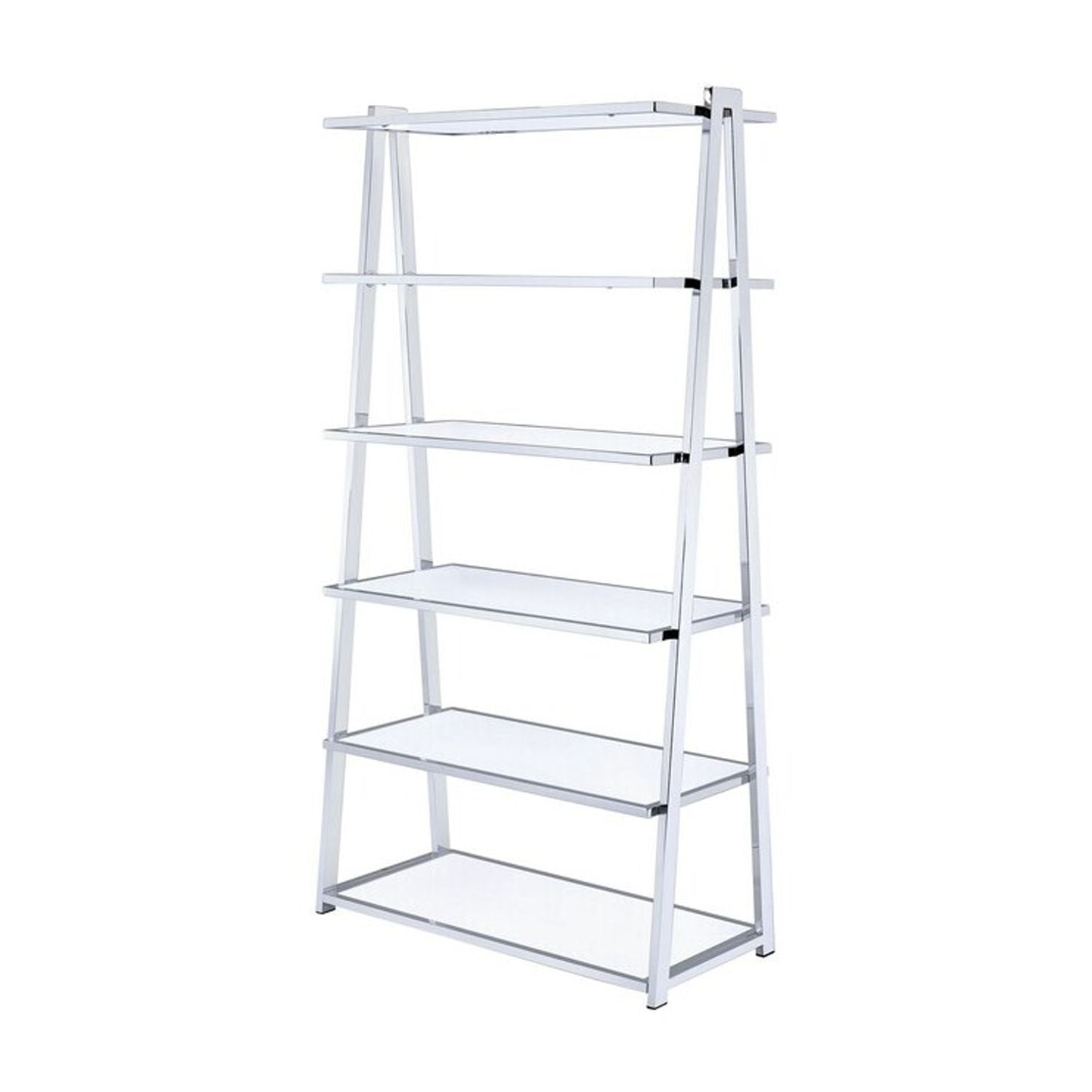 Homestock Modern Muse Metal Rectangular Bookshelf With 6 Shelves, Book ...