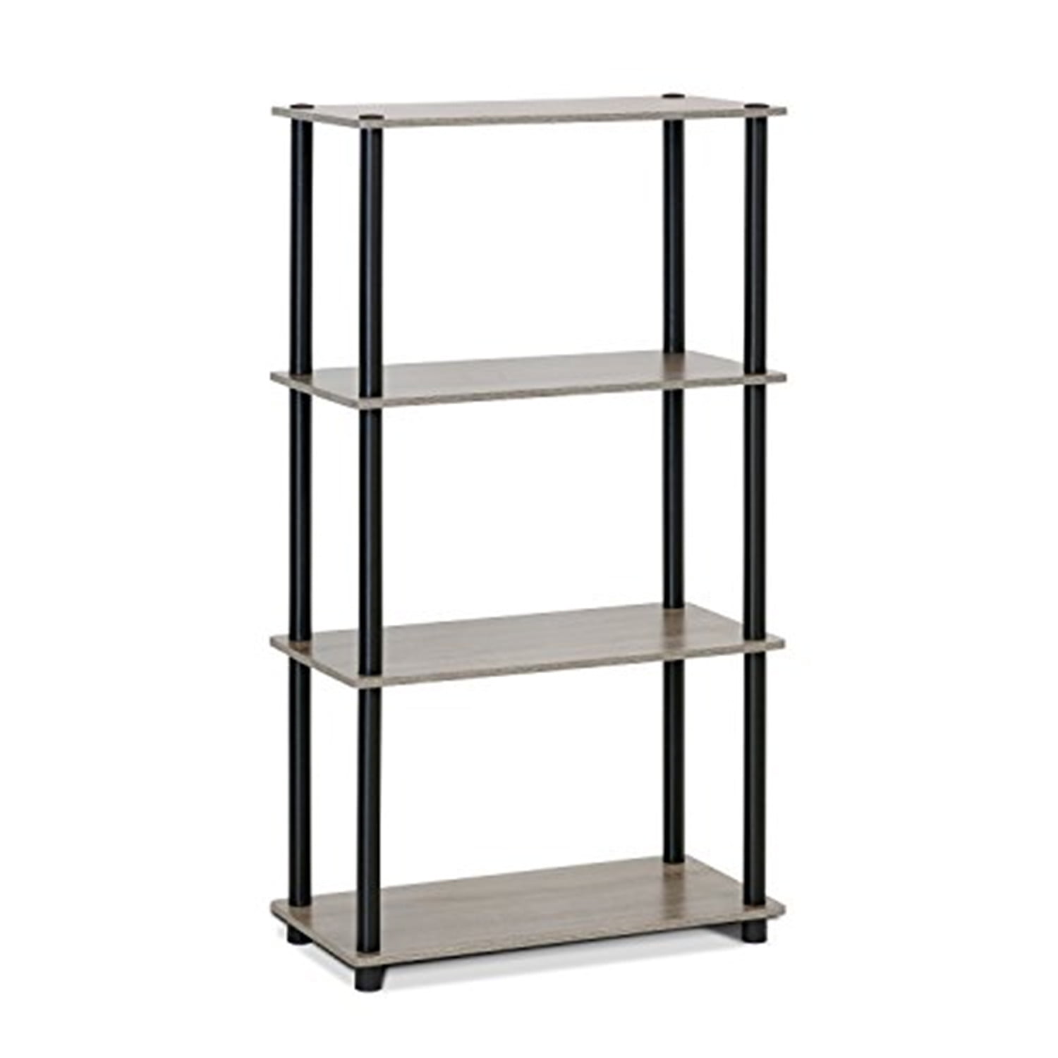 Modern 4-Tier Shelf Display Rack - 23.6" Wide, French Oak GrayBlack ...