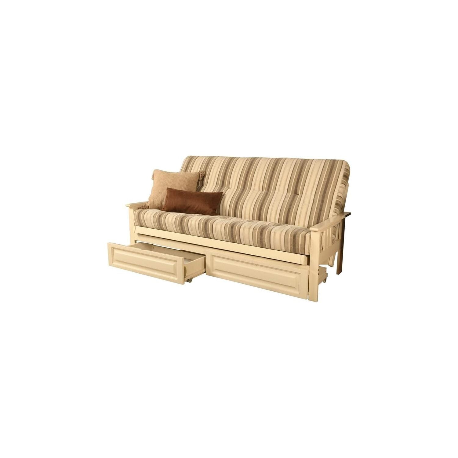 Homestock Modern Muse Wood Futon Frame Set with Storage Drawers ...