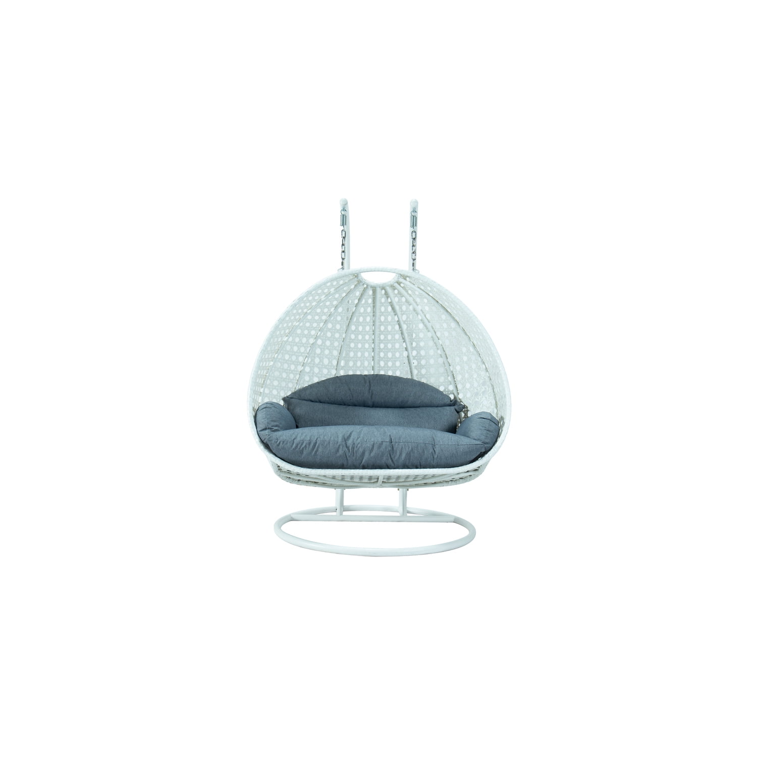 2-Person Hanging Egg Chair - Outdoor Patio Swing with Cushion, Durable ...