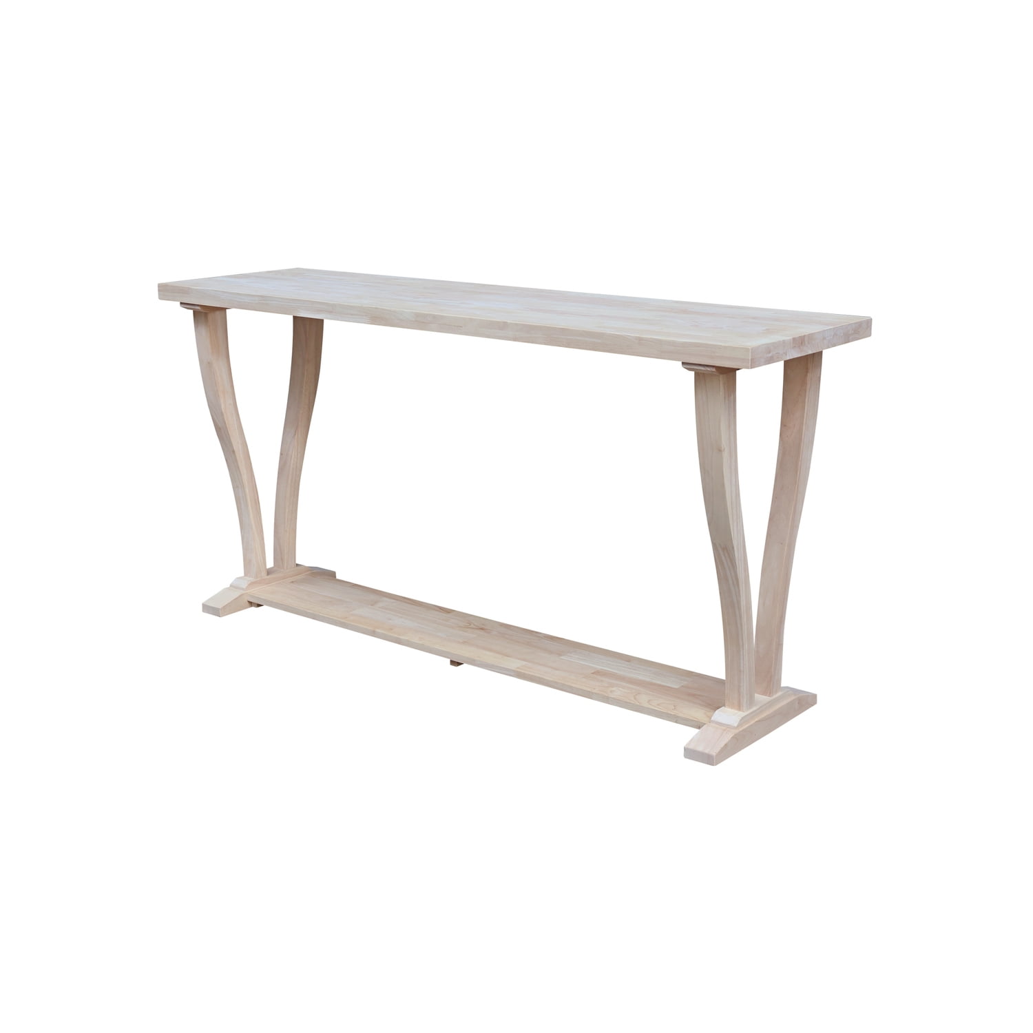 Homestock Natural Beauty Solid Wood Sofa Table - Unfinished - 64"W x 18 ...