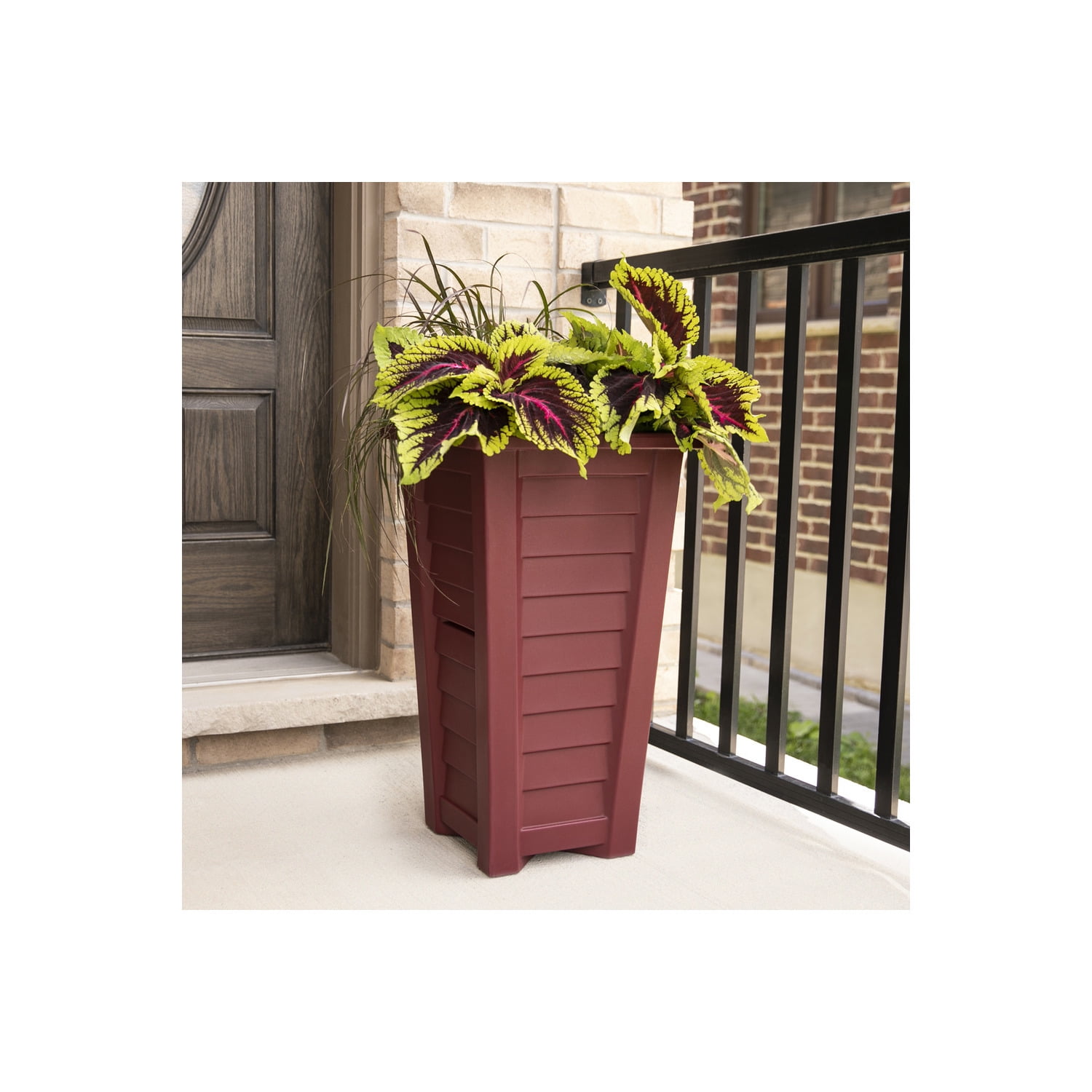 Homestock Neo-Classical Nostalgia 28In Tall Planter - Cranberry Red ...