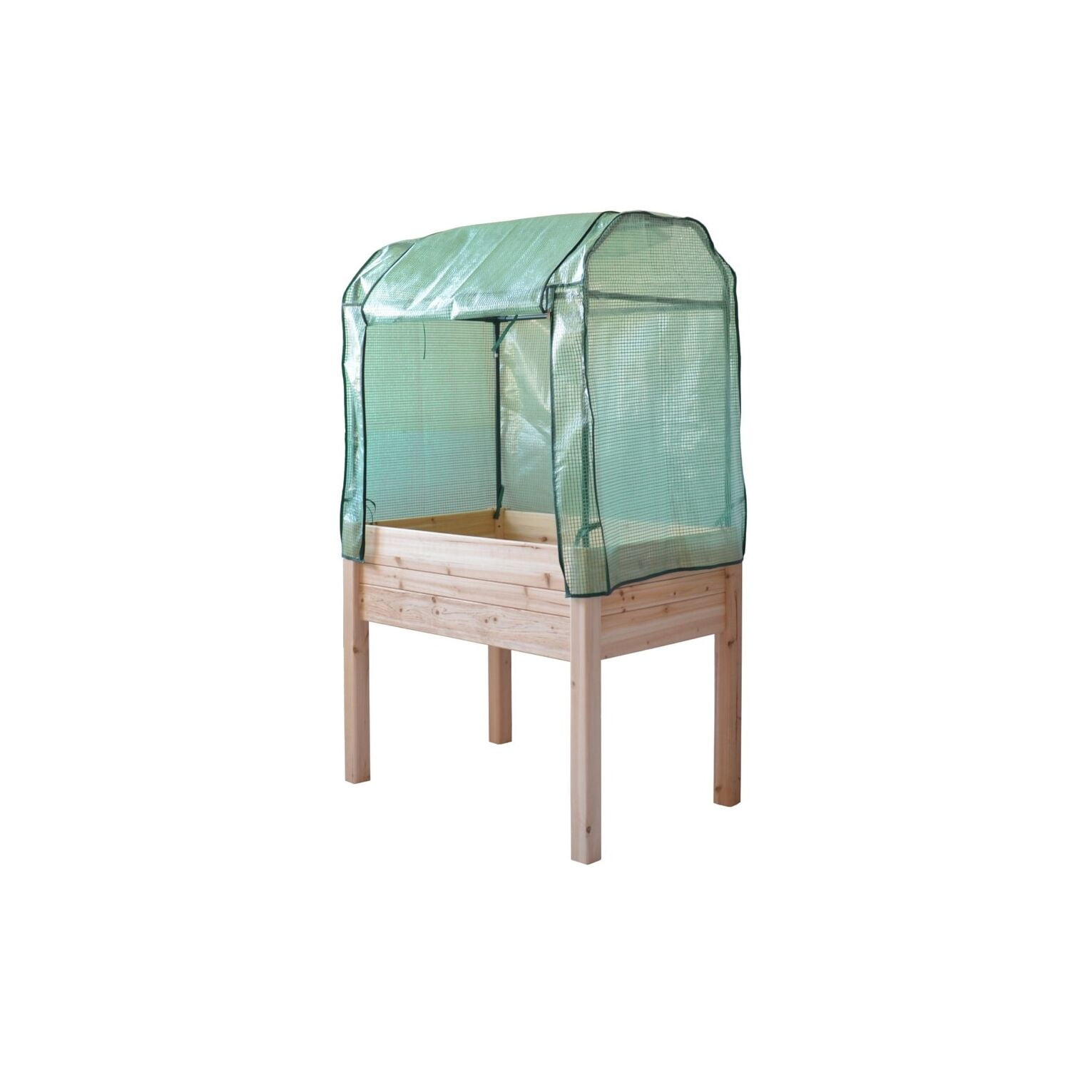 Raised Garden Bed Table - Outdoor Vegetable Herb Planter with PE Cover ...