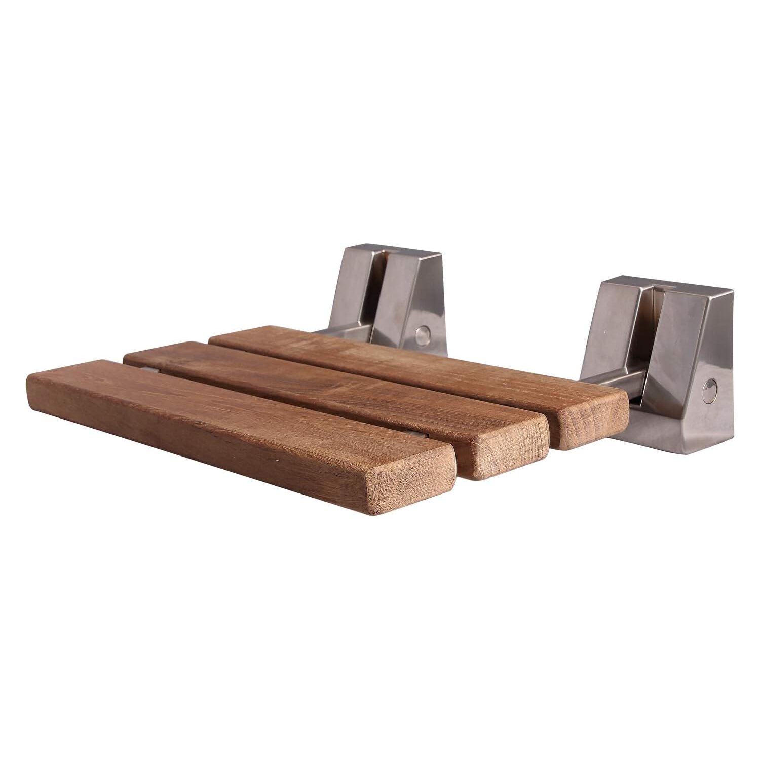 Teak Wall Mount Seat - Foldable Bathroom Shelf, Space Saving Wood Seat ...