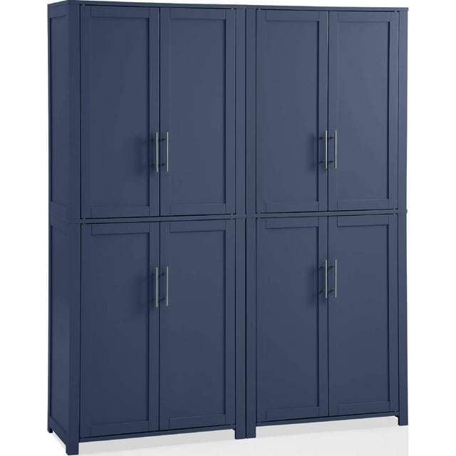 Homestock Old World Charm 2-Piece Kitchen Storage Pantry Set In Navy ...